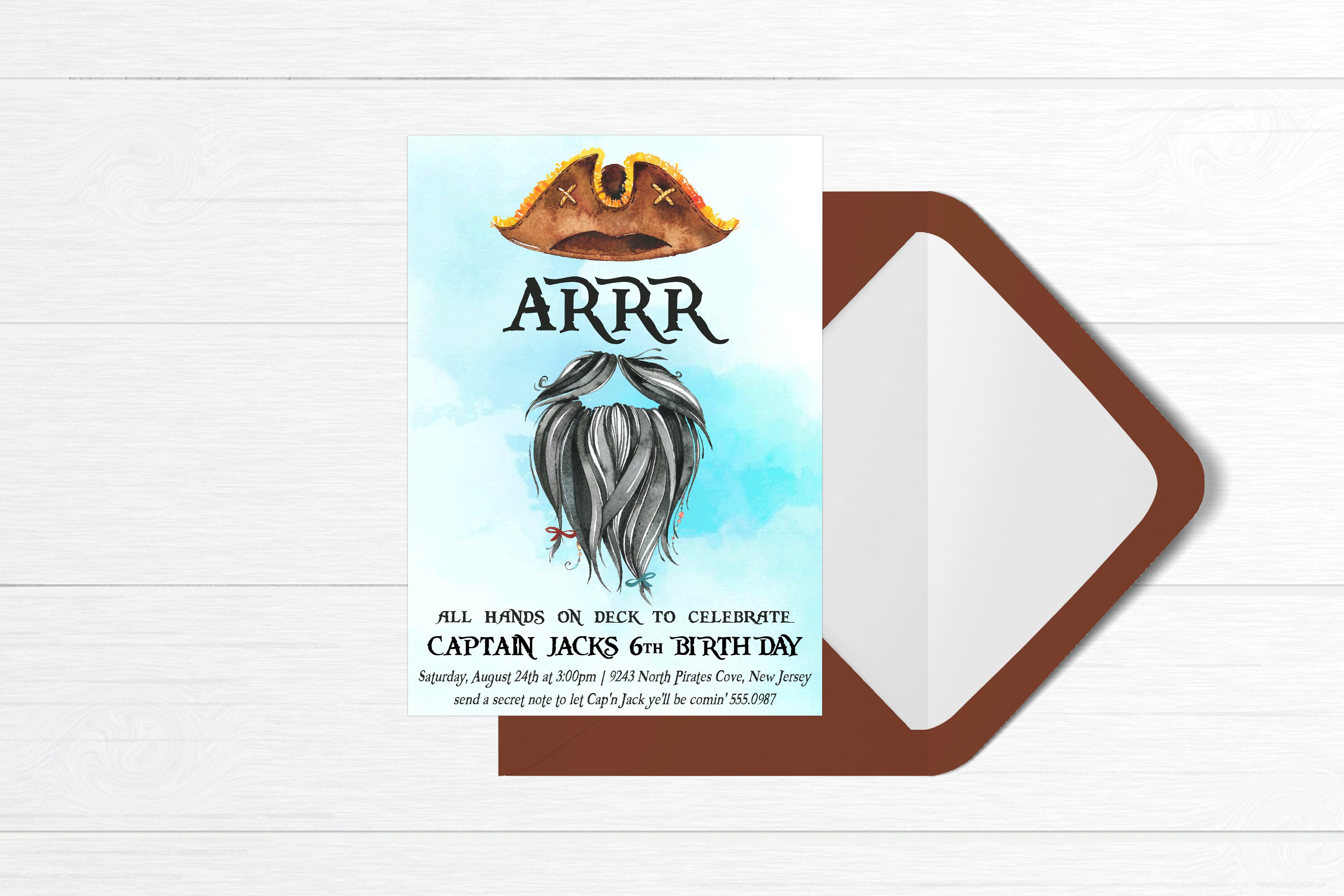 Editable Pirate Birthday Invitation for Instant Digital Download ...