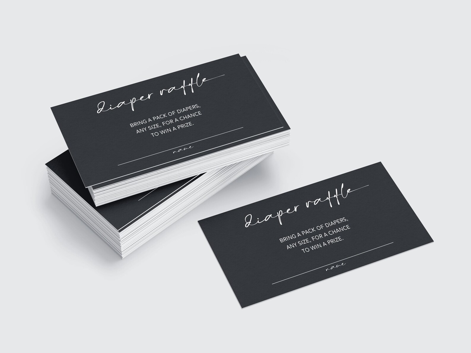 Dark Diaper Raffle Tickets and Sign Baby Shower Diaper Raffle Game Late ...