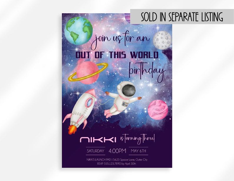 Editable Outer Space Birthday Invitation for Boys Astronaut Invitation ...