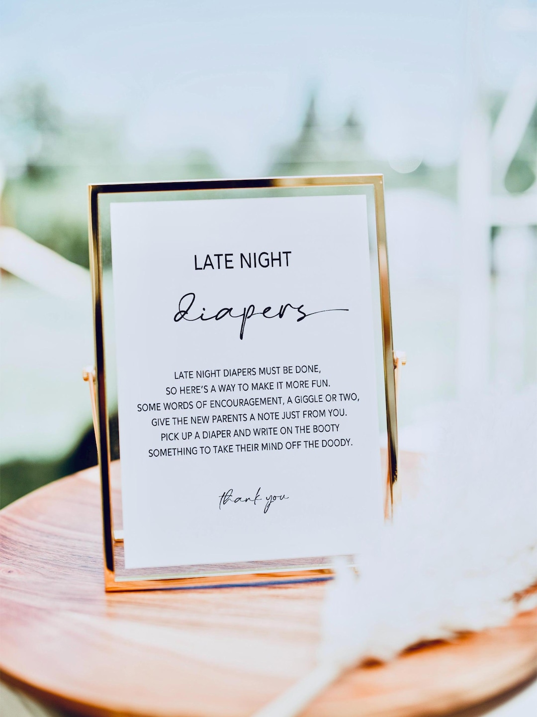 Late Night Diapers Sign Baby Shower Late Night Diapers for Girl and Boy ...