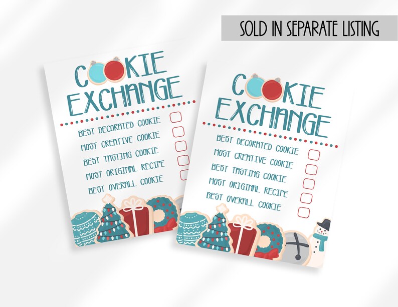 Editable Red and Blue Food Labels for Holiday Cookie Exchange | Cookie ...