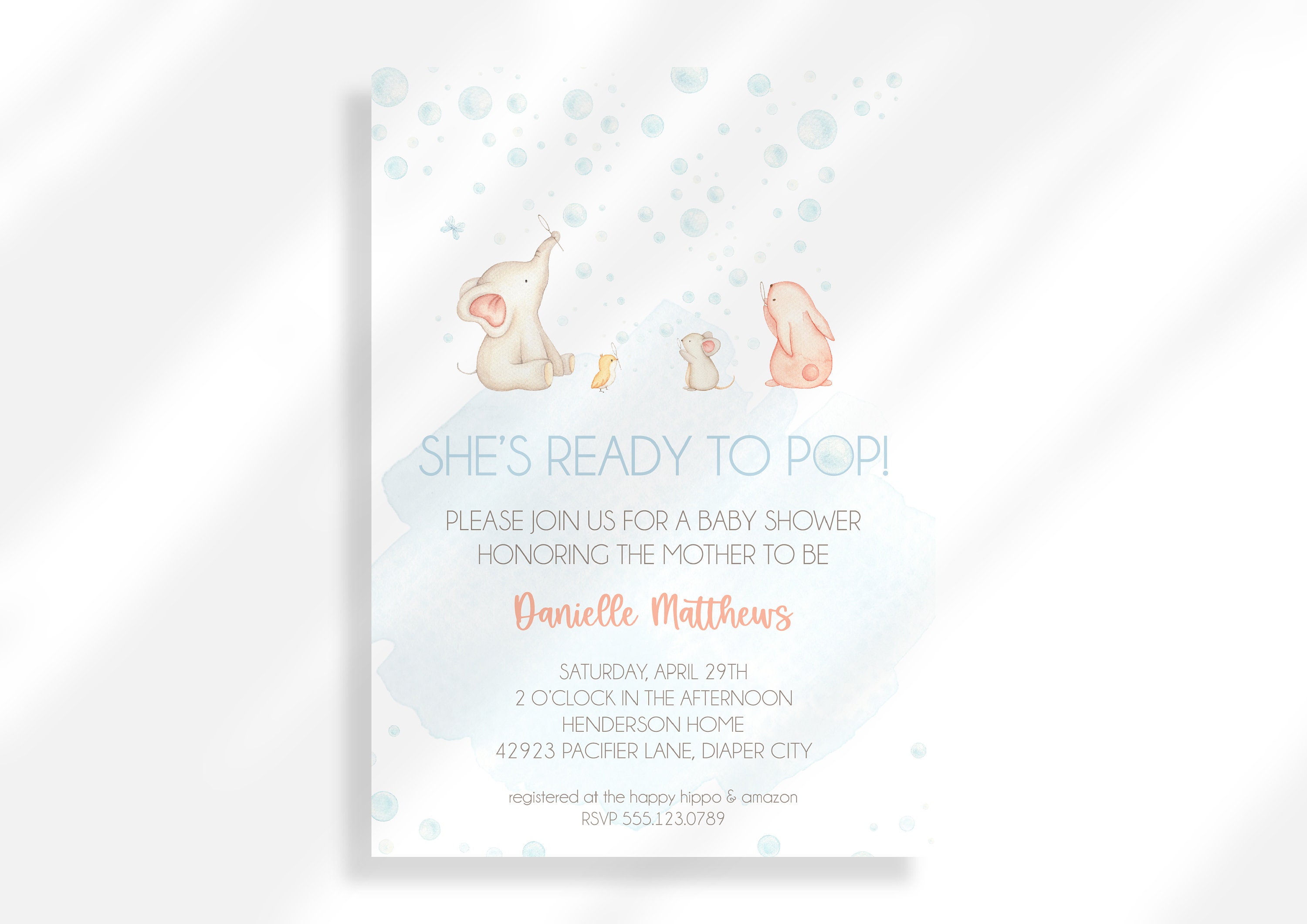 Editable She's Ready to Pop Baby Shower Printable Invitation Template ...