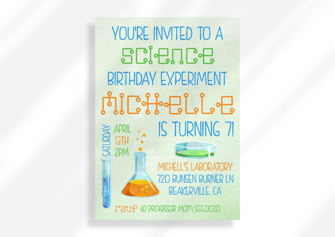 Editable Scientist Birthday Invitation for Instant Digital Download ...