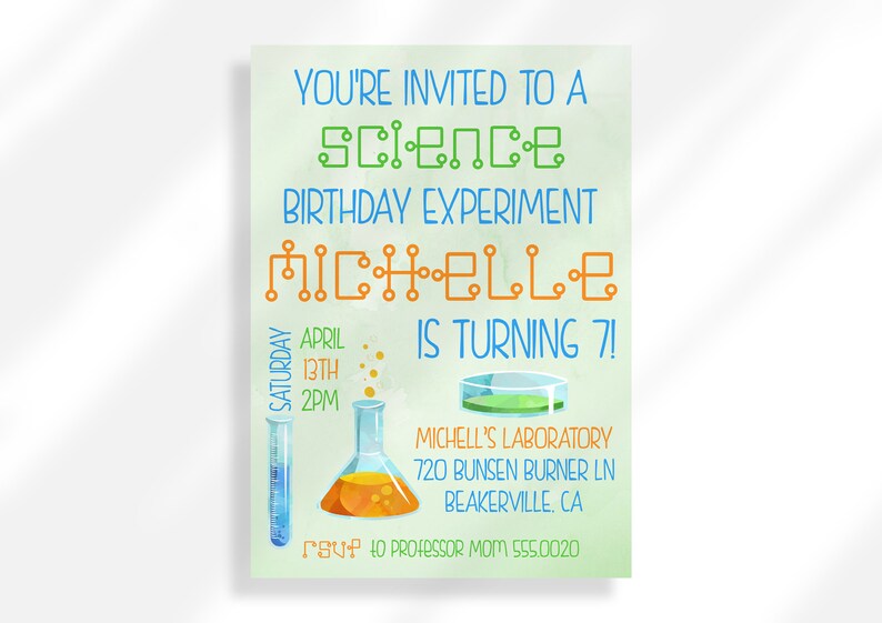 Editable Scientist Birthday Invitation for Instant Digital Download ...