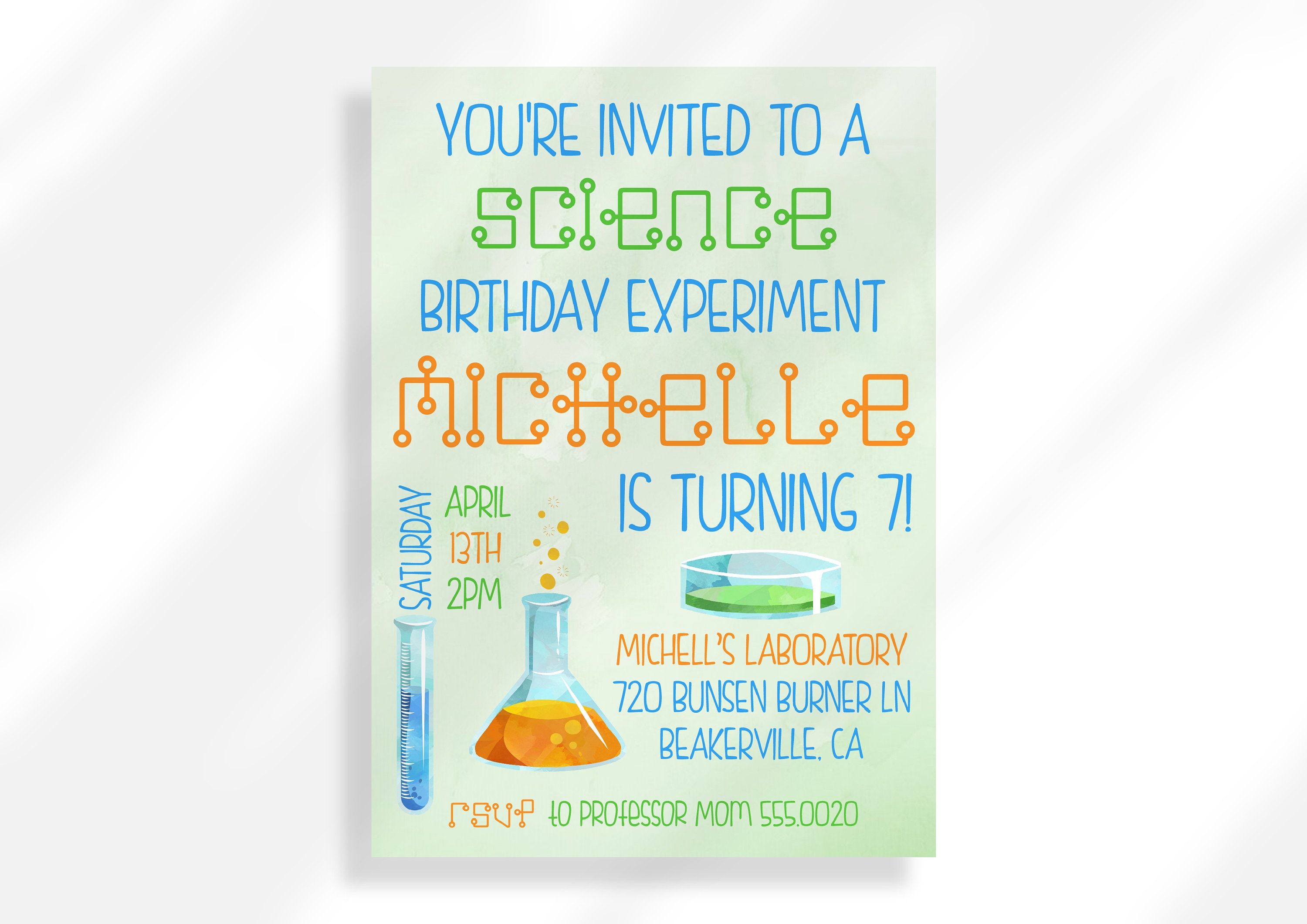 Editable Scientist Birthday Invitation for Instant Digital Download ...