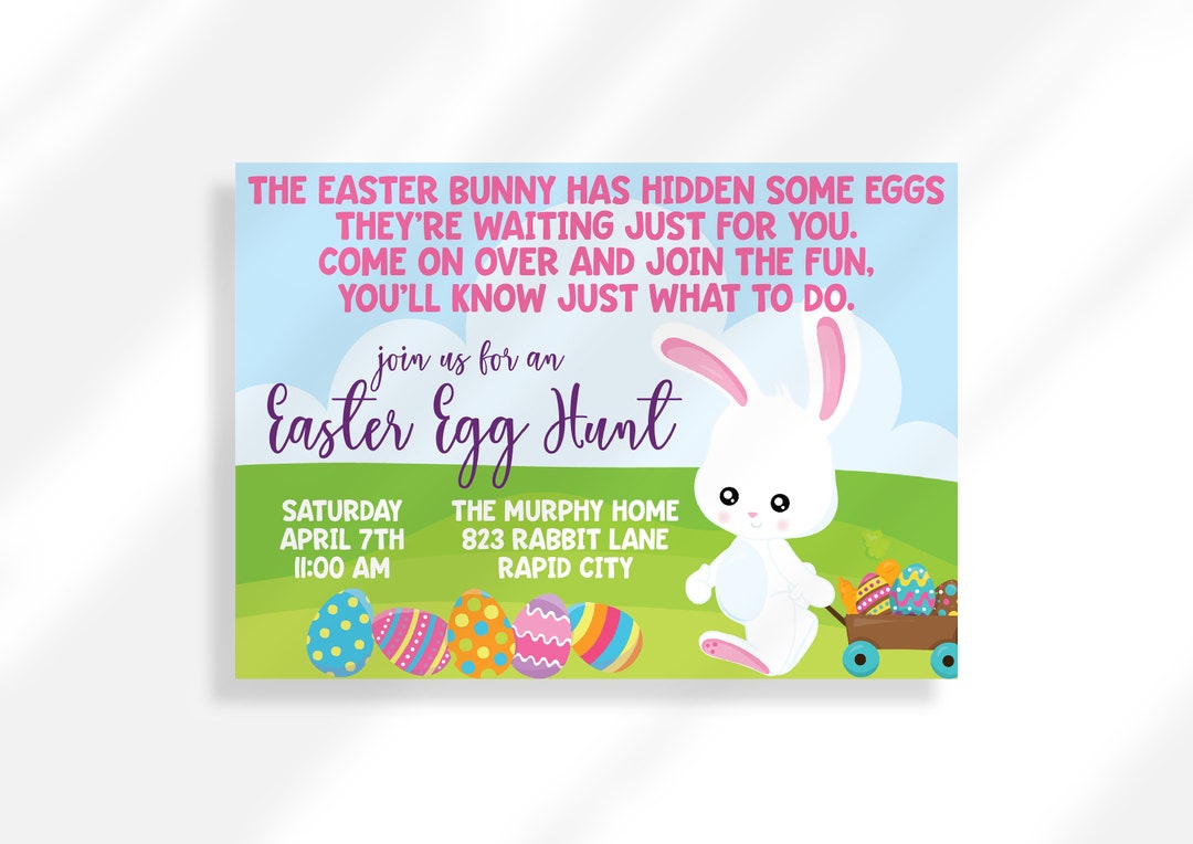 Editable Easter Egg Hunt Invitation for Instant Digital Download ...