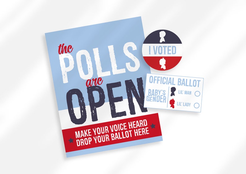 Voting Gender Reveal Printable Instant Download Voting Ballot Sticker ...