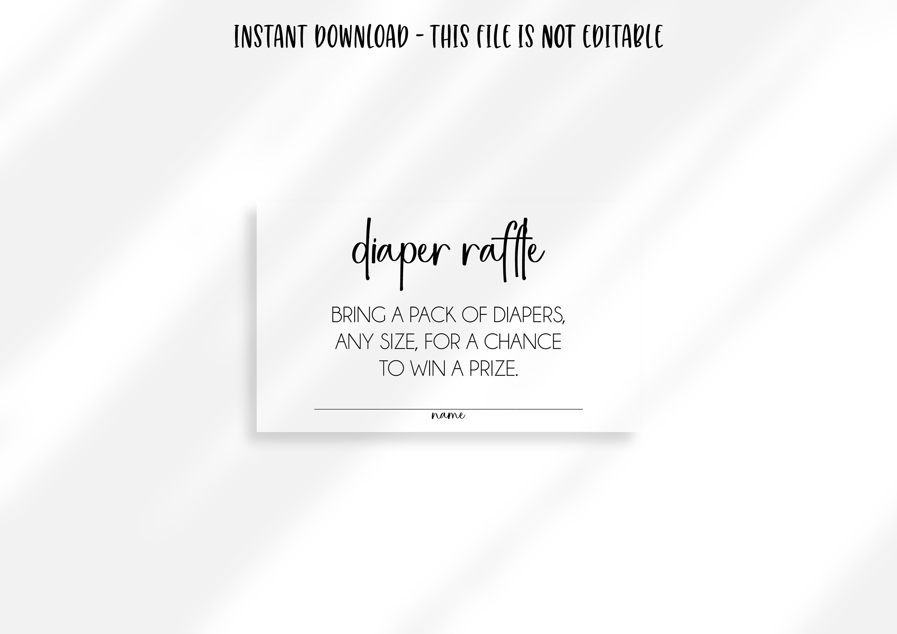Diaper Raffle Tickets Printable Instant Download Baby Shower Diaper ...