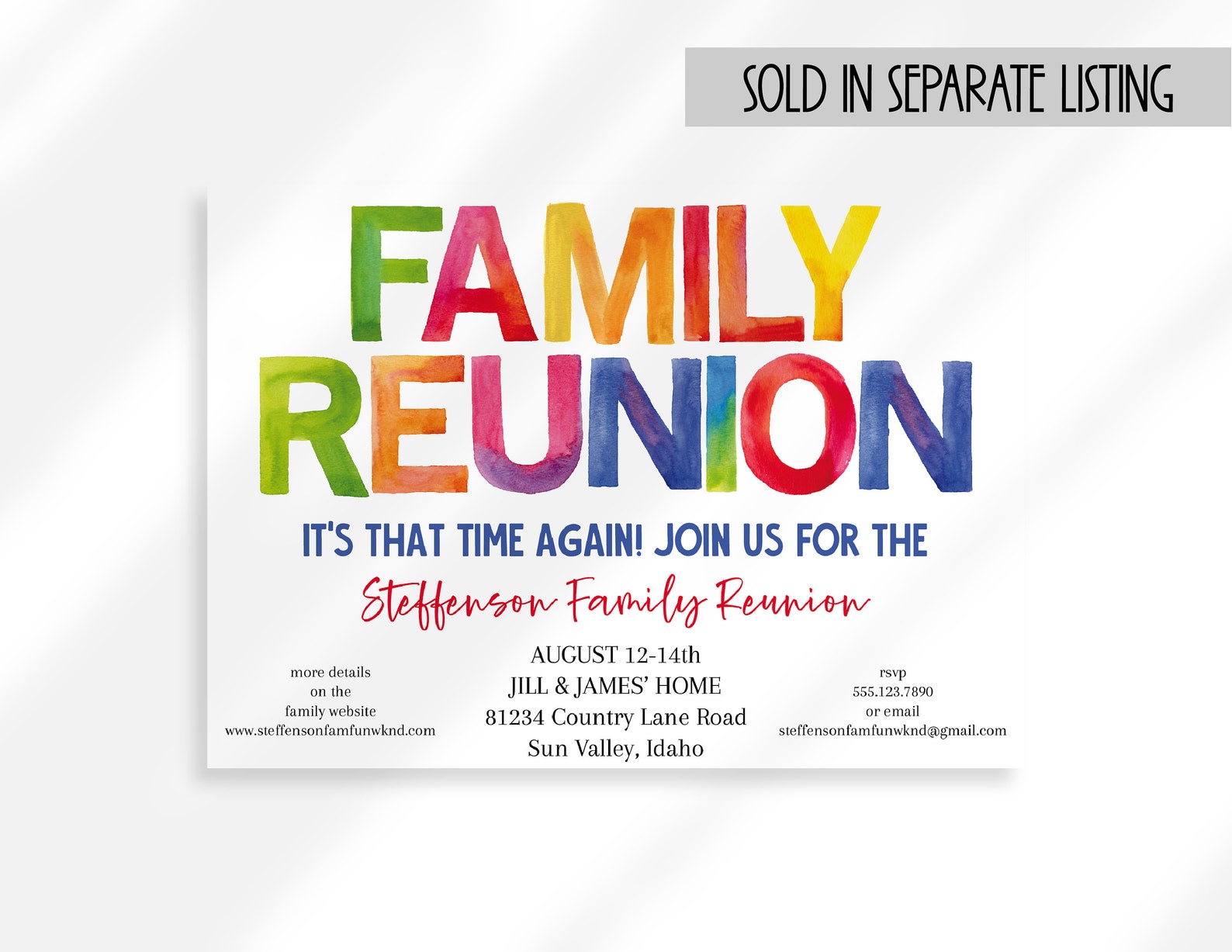 Editable Family Reunion Invitation Template | Summer Family Reunion ...