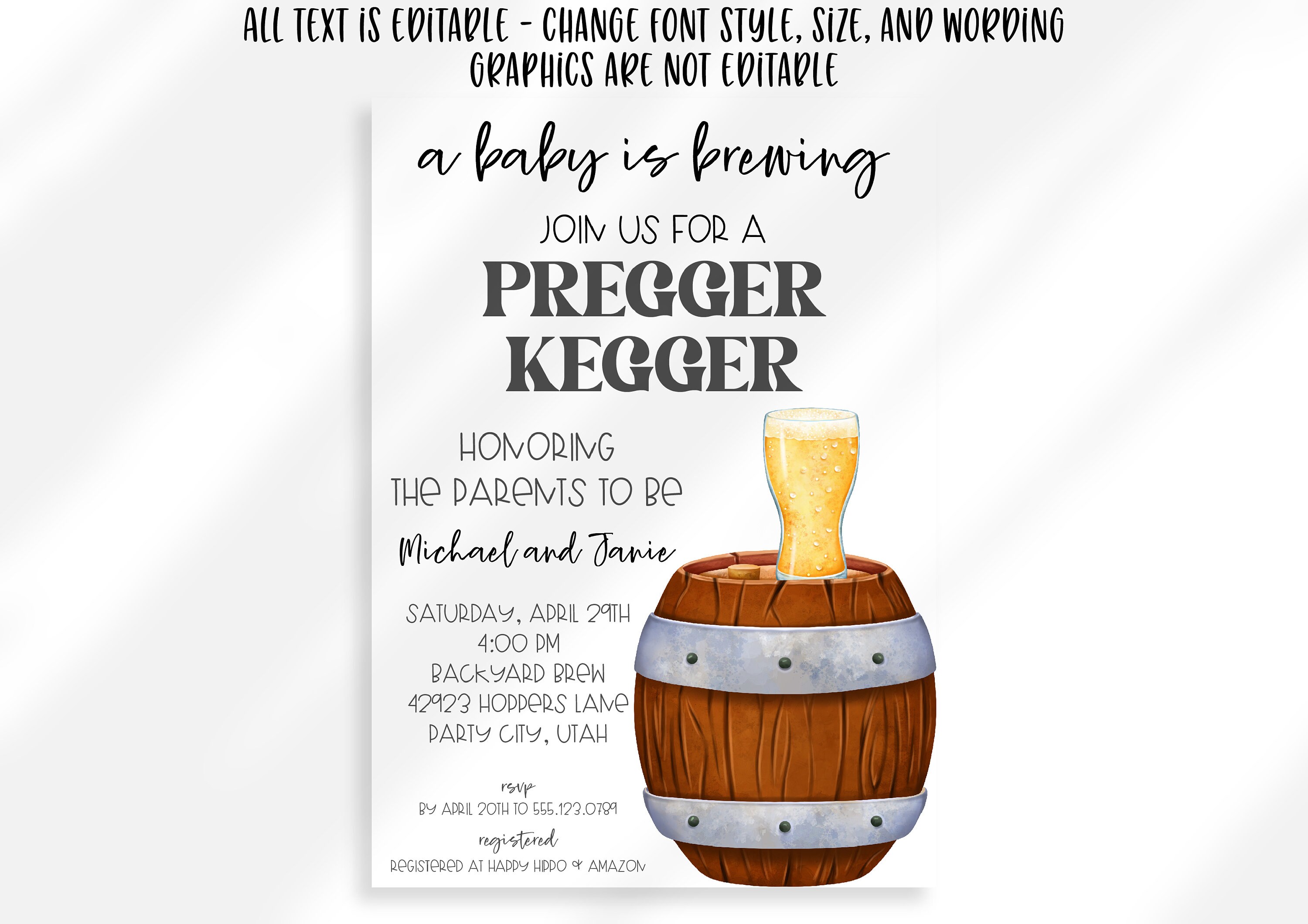 Editable A Baby is Brewing Invite Instant Digital Download | Beer ...