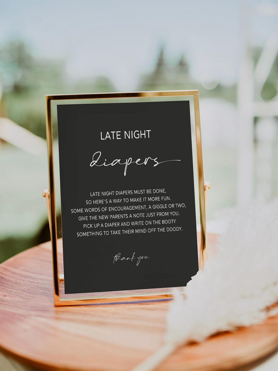 Dark Late Night Diapers Sign Baby Shower Late Night Diapers for Girl ...