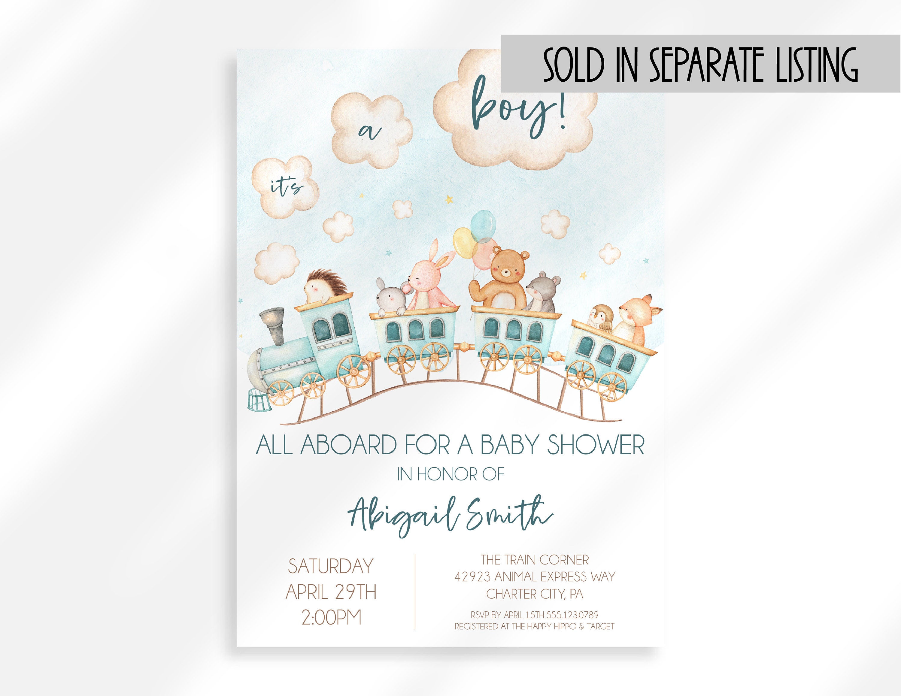 Editable Train Baby Shower Diaper Raffle Tickets Printable Card for ...