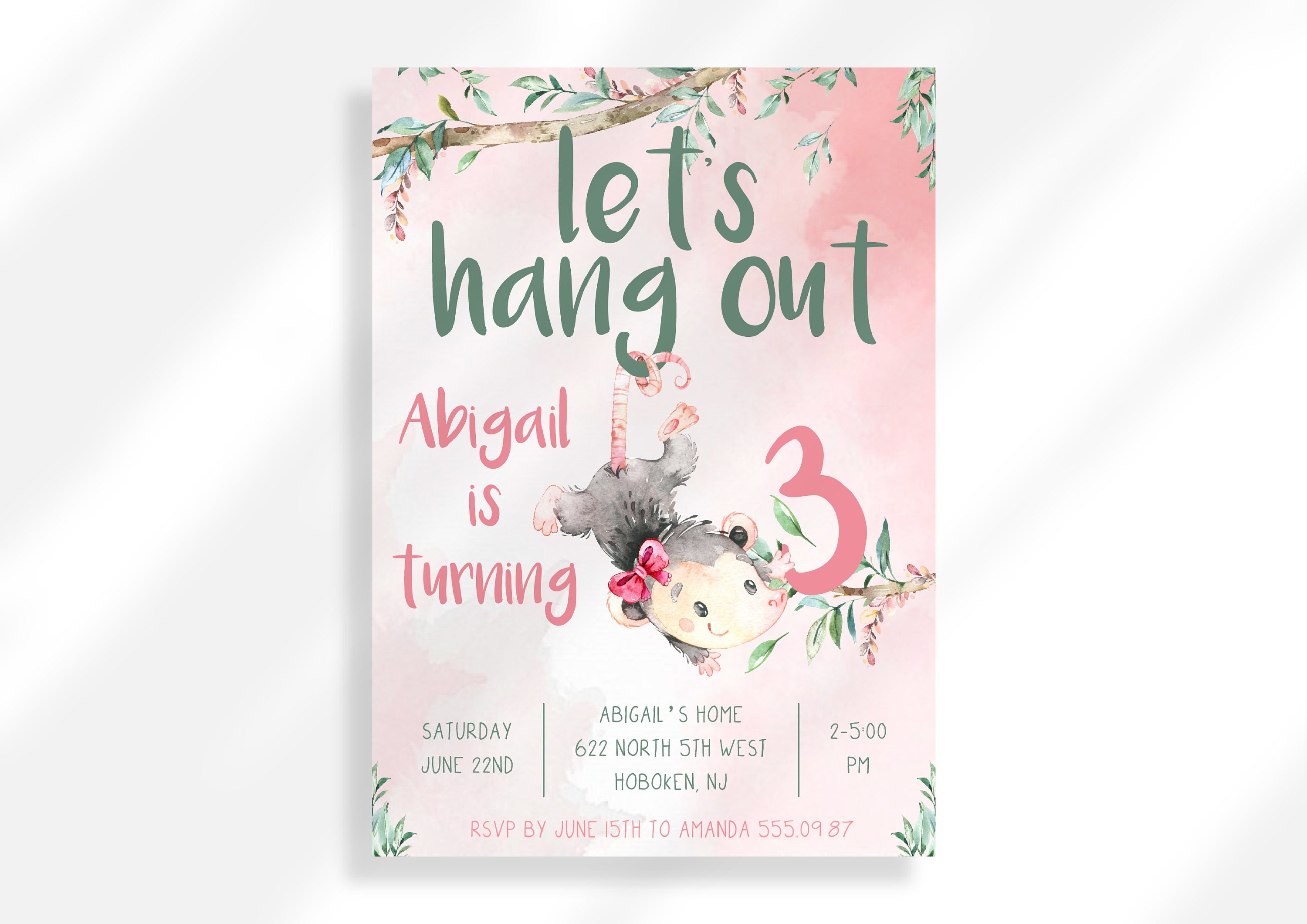 Editable Come Hang Out Birthday Invitation for Instant Digital Download ...