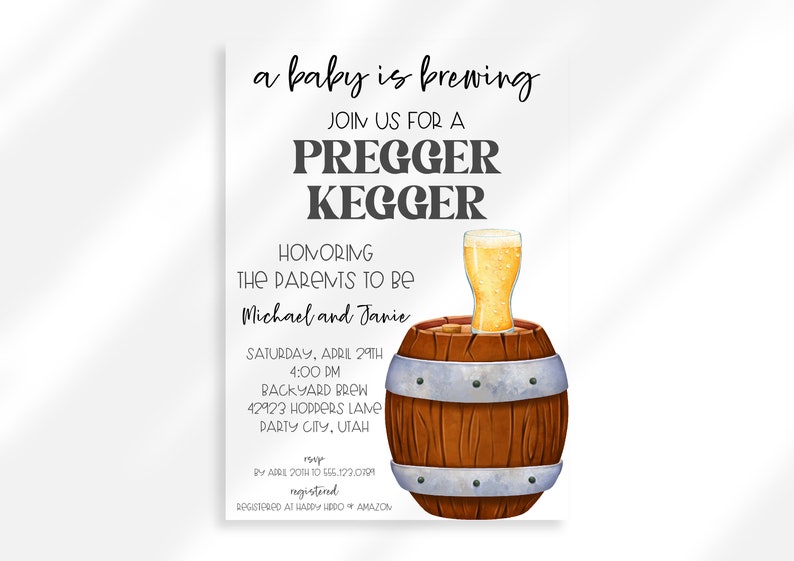Editable A Baby is Brewing Invite Instant Digital Download | Beer ...