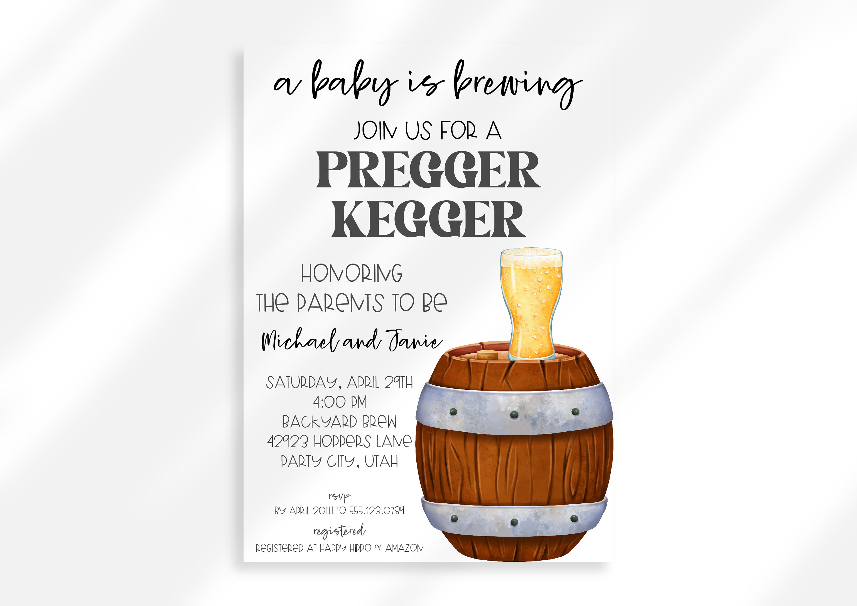 Keg Party Invitations