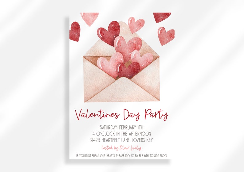 Editable Valentines Day Invitation for Instant Digital Download ...