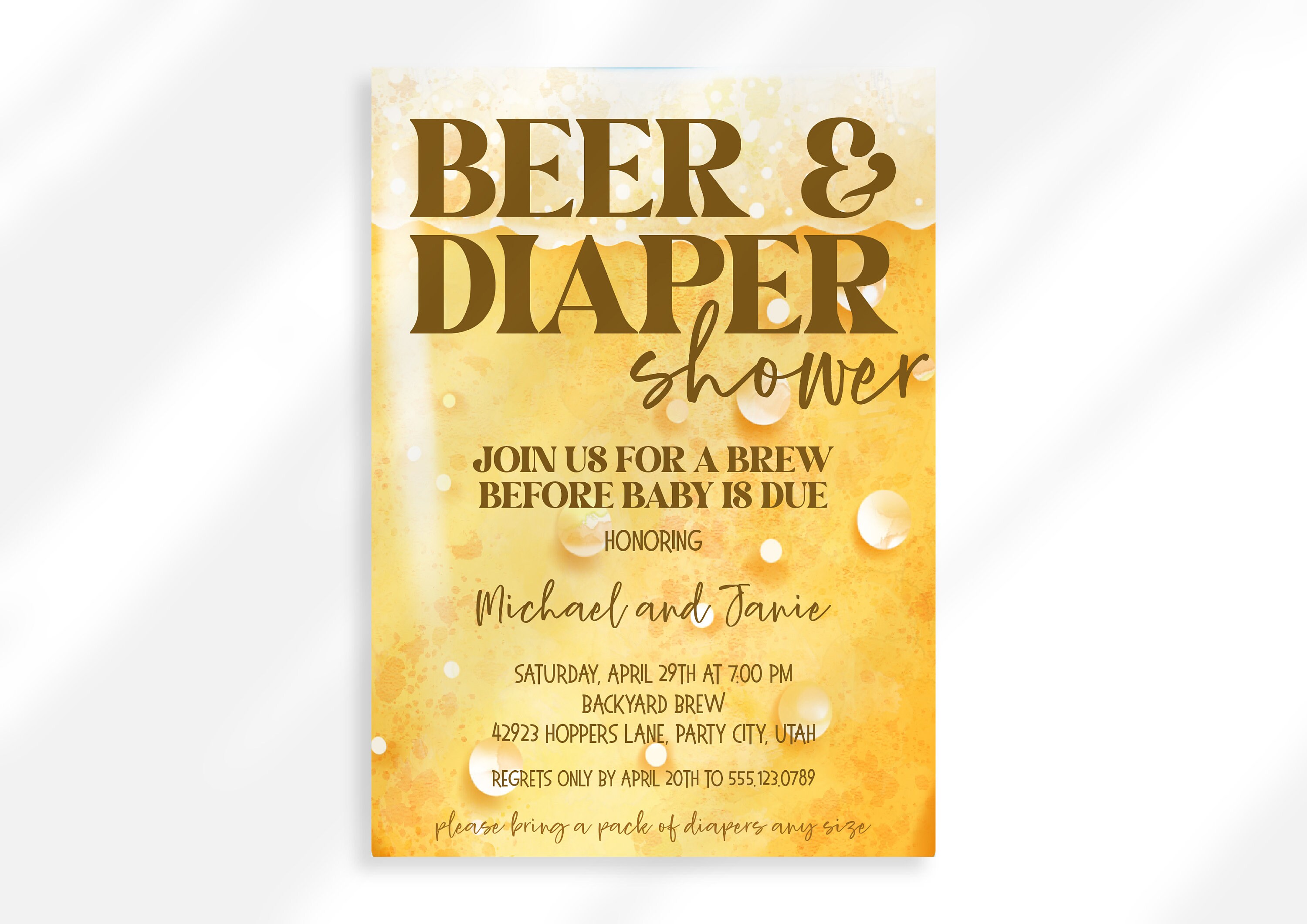 Editable Beer and Diaper Party Invitation Instant Digital Download ...