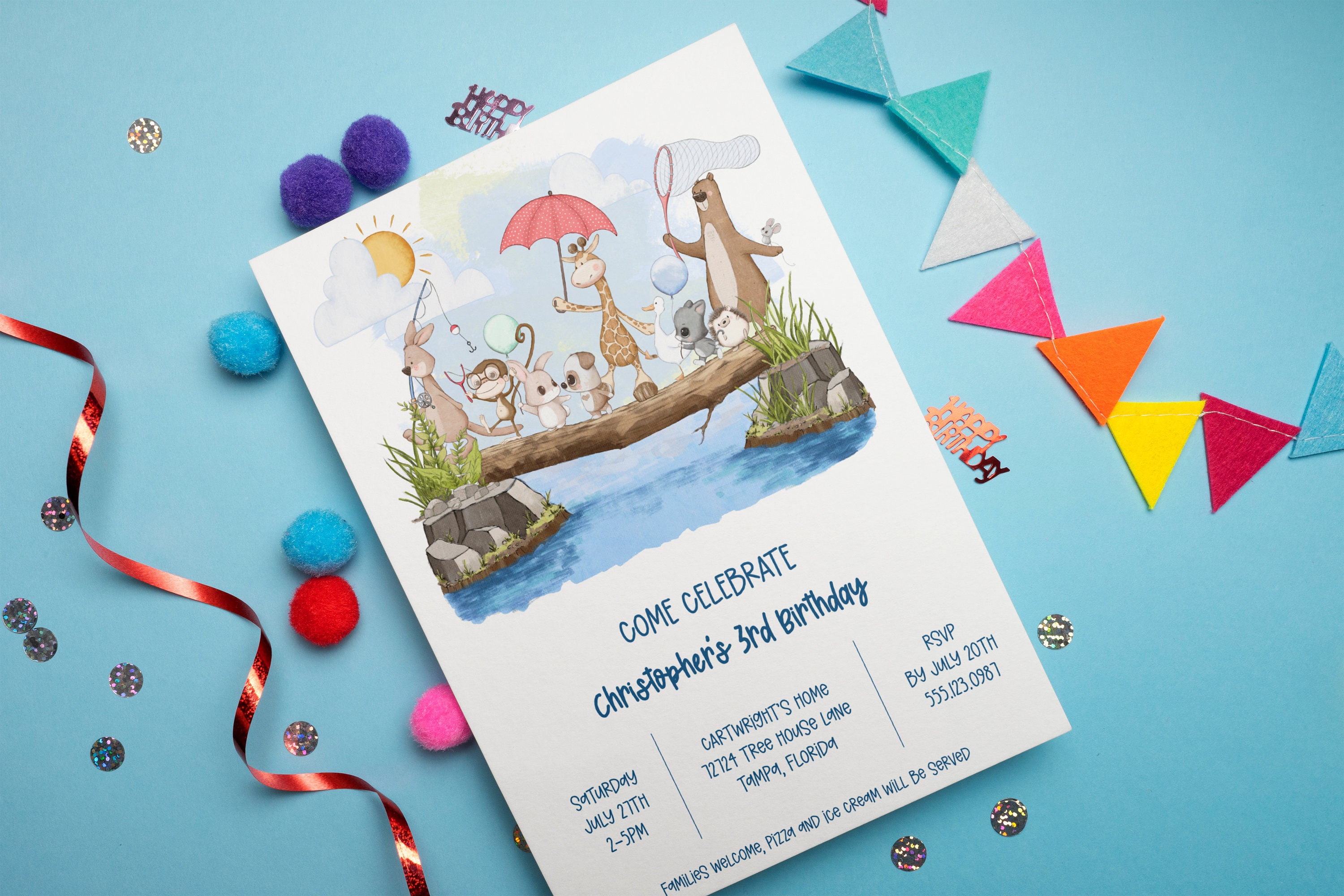 Editable Animal Parade Birthday Invitation | Animal Birthday Party ...