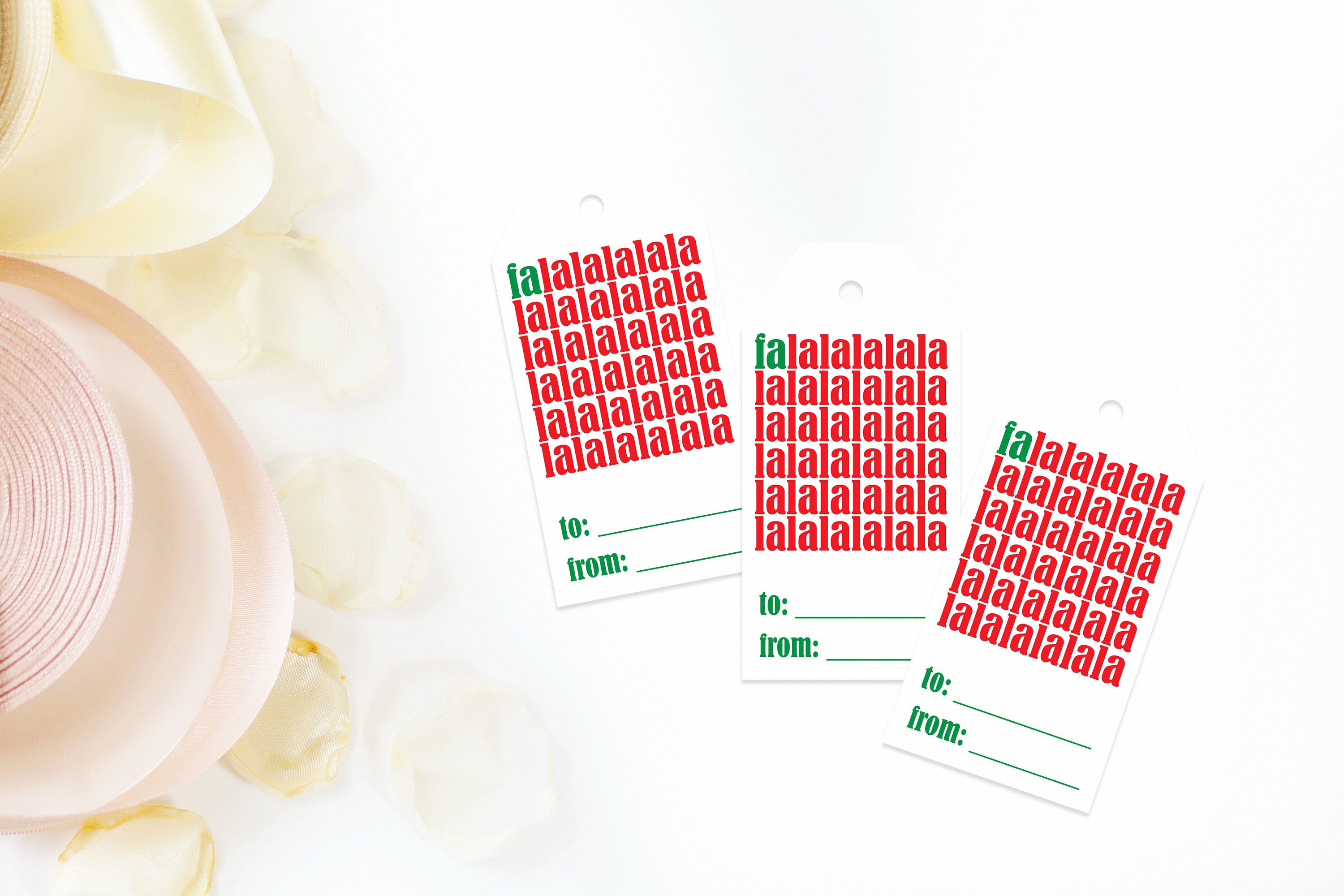 Fa La La La La Gift Tags Printable | Holiday Favor Tags | Girls Holiday ...