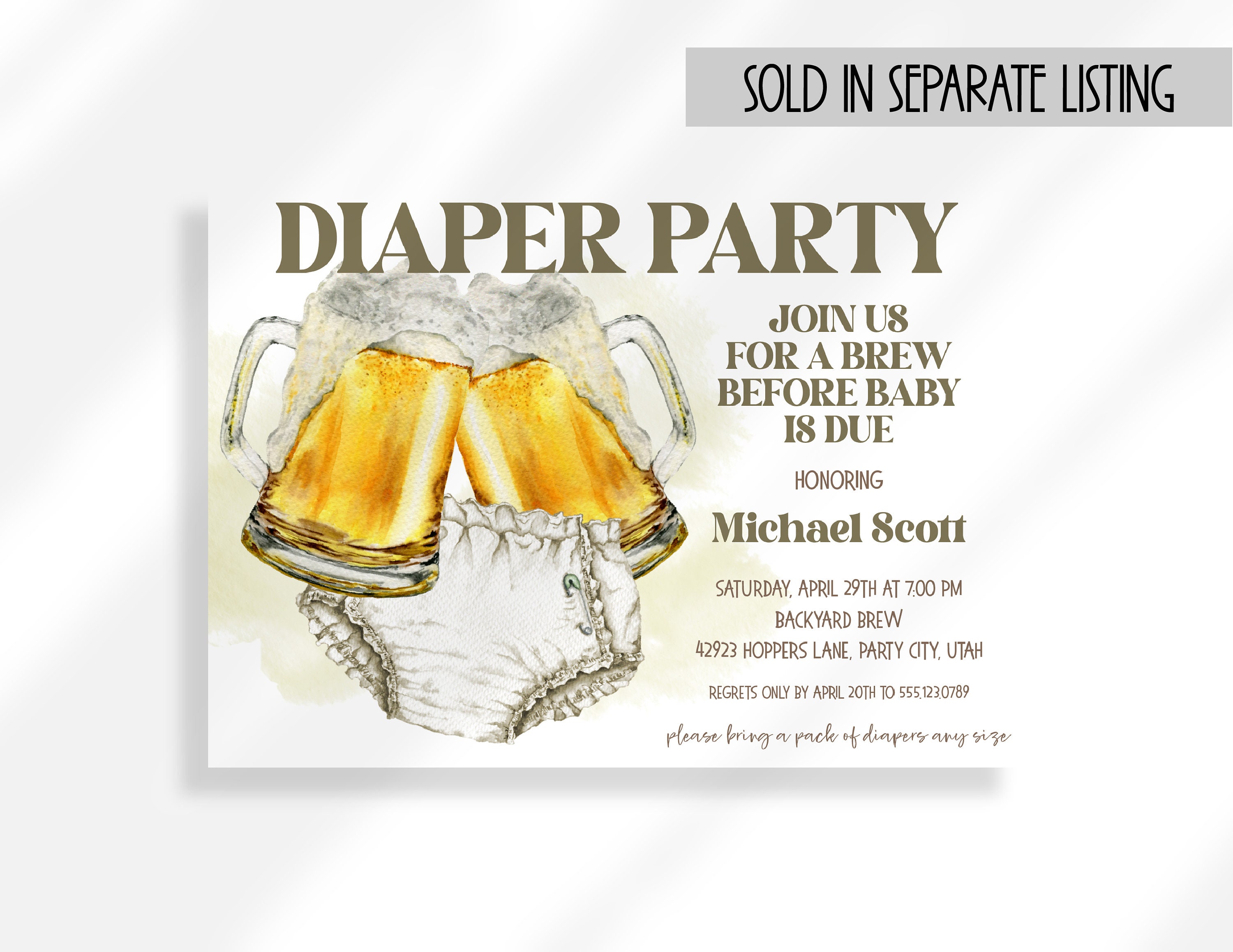 Editable Dads Baby Shower Invitation Instant Digital Download | Beer ...