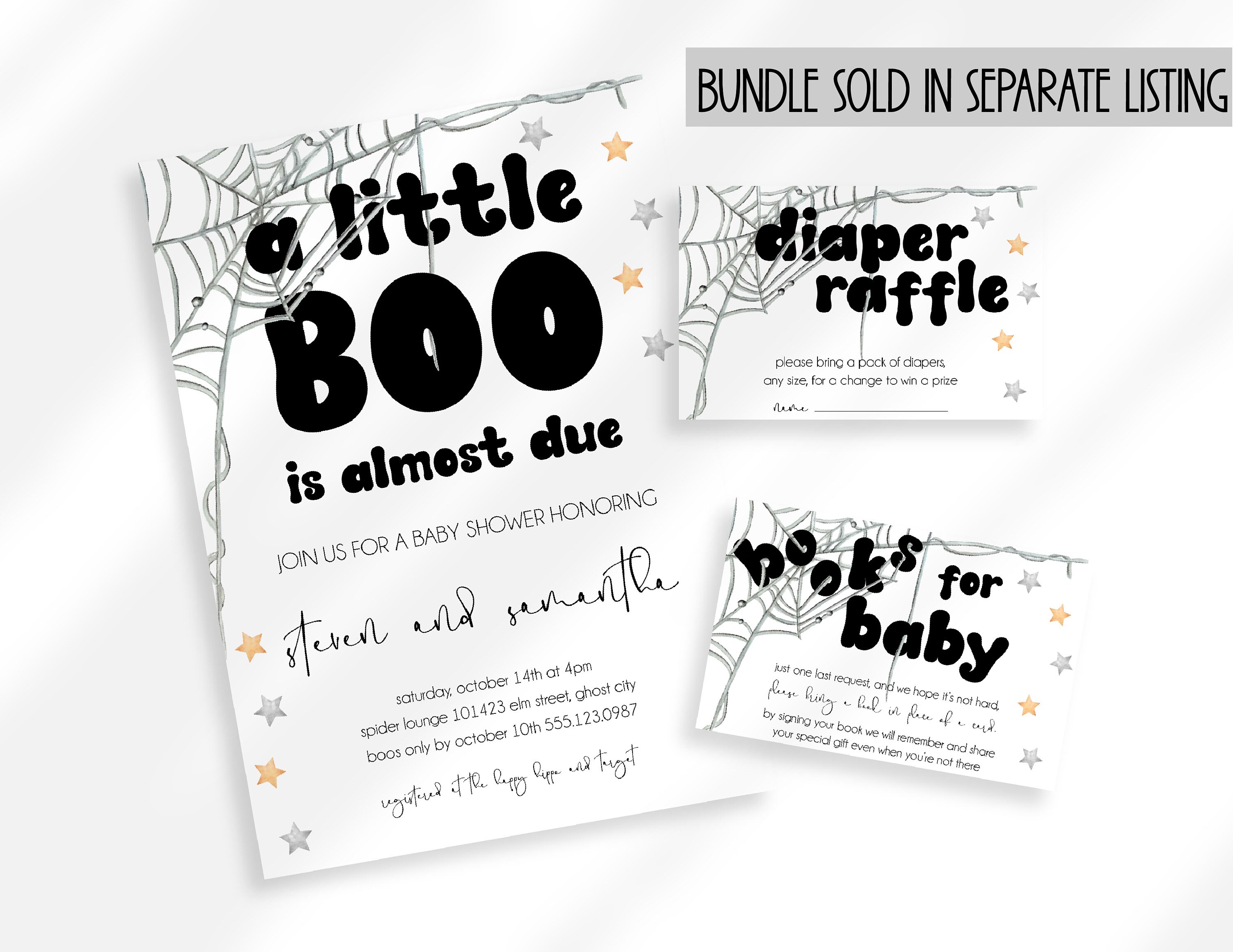 Editable Halloween Diaper Raffle Tickets Baby Shower Game - Etsy
