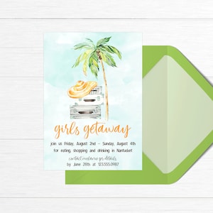 Editable Girls Weekend Invitation | Destination Bachelorette Party ...