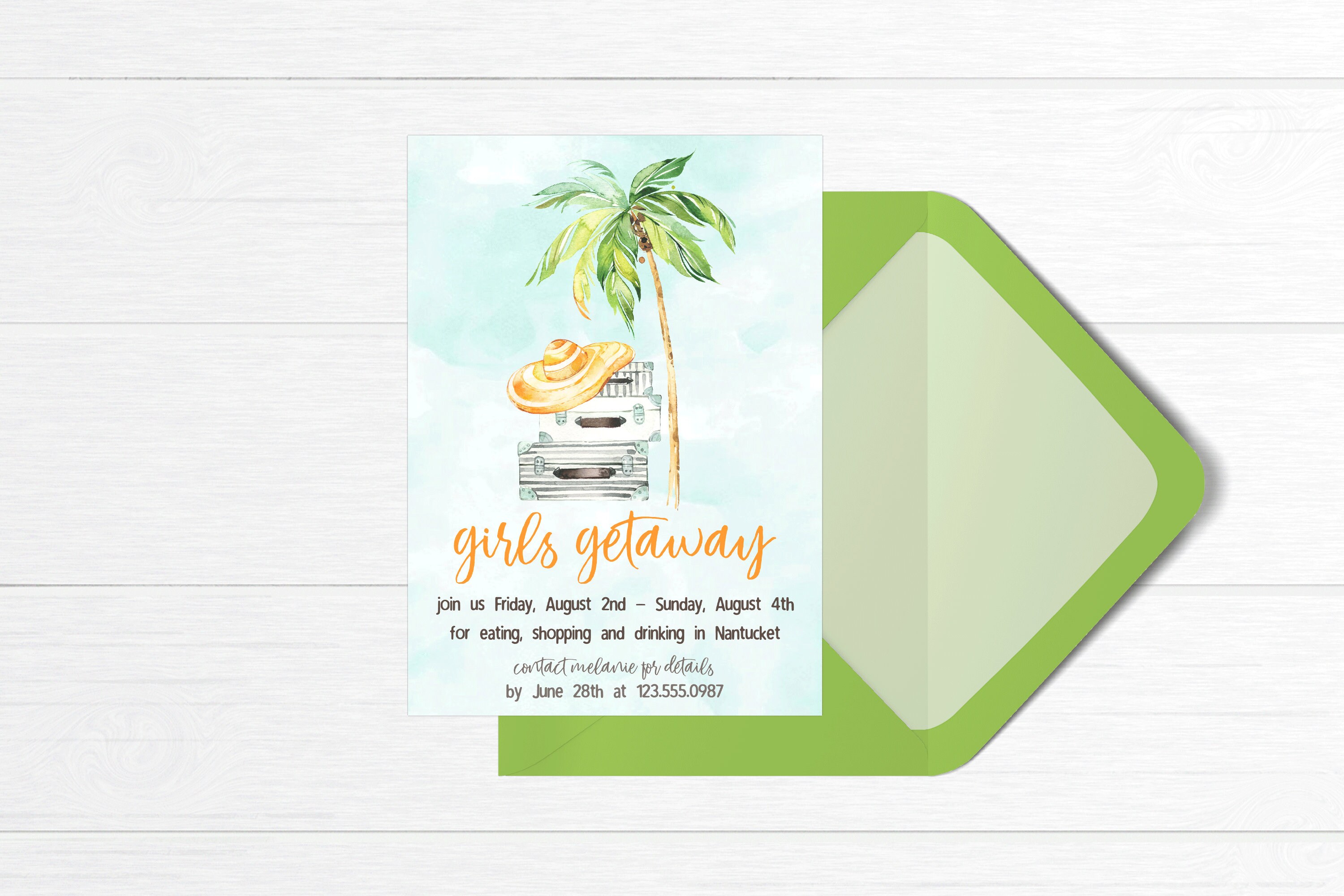 Editable Girls Weekend Invitation | Destination Bachelorette Party ...