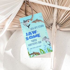 Shark Valentines Exchange for School Editable, Jawsome Valentines Day ...