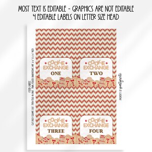 Editable Gingerbread Food Labels for Holiday Cookie Exchange ...