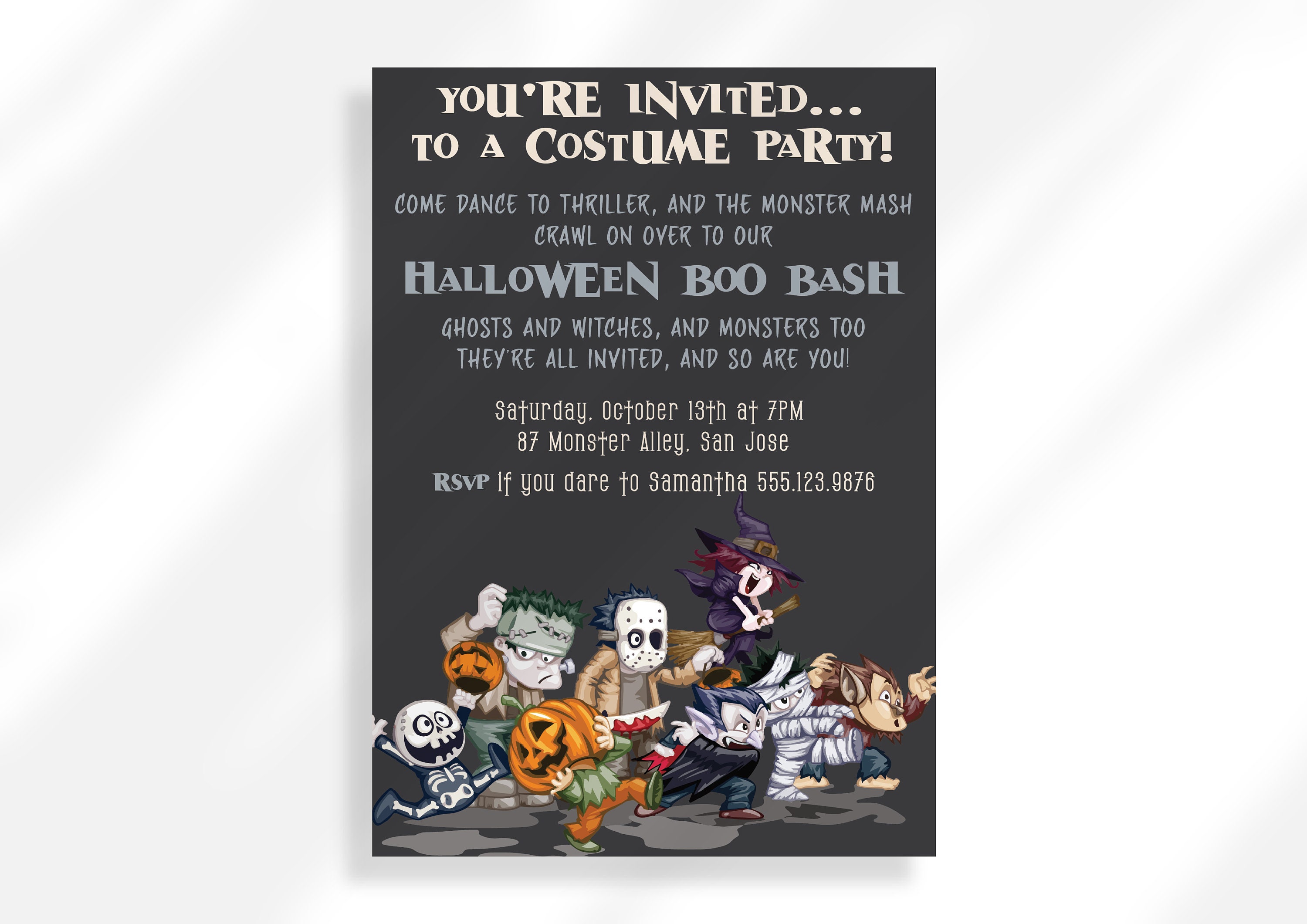 Editable Costume Party Invitation for Instant Digital Download ...