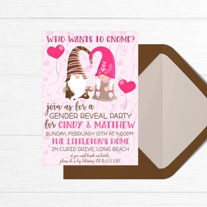 Editable Valentine Gender Reveal Invitation Valentine Reveal Party ...