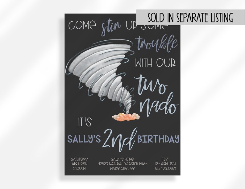 Editable Tornado Birthday Invitation for Instant Digital Download ...