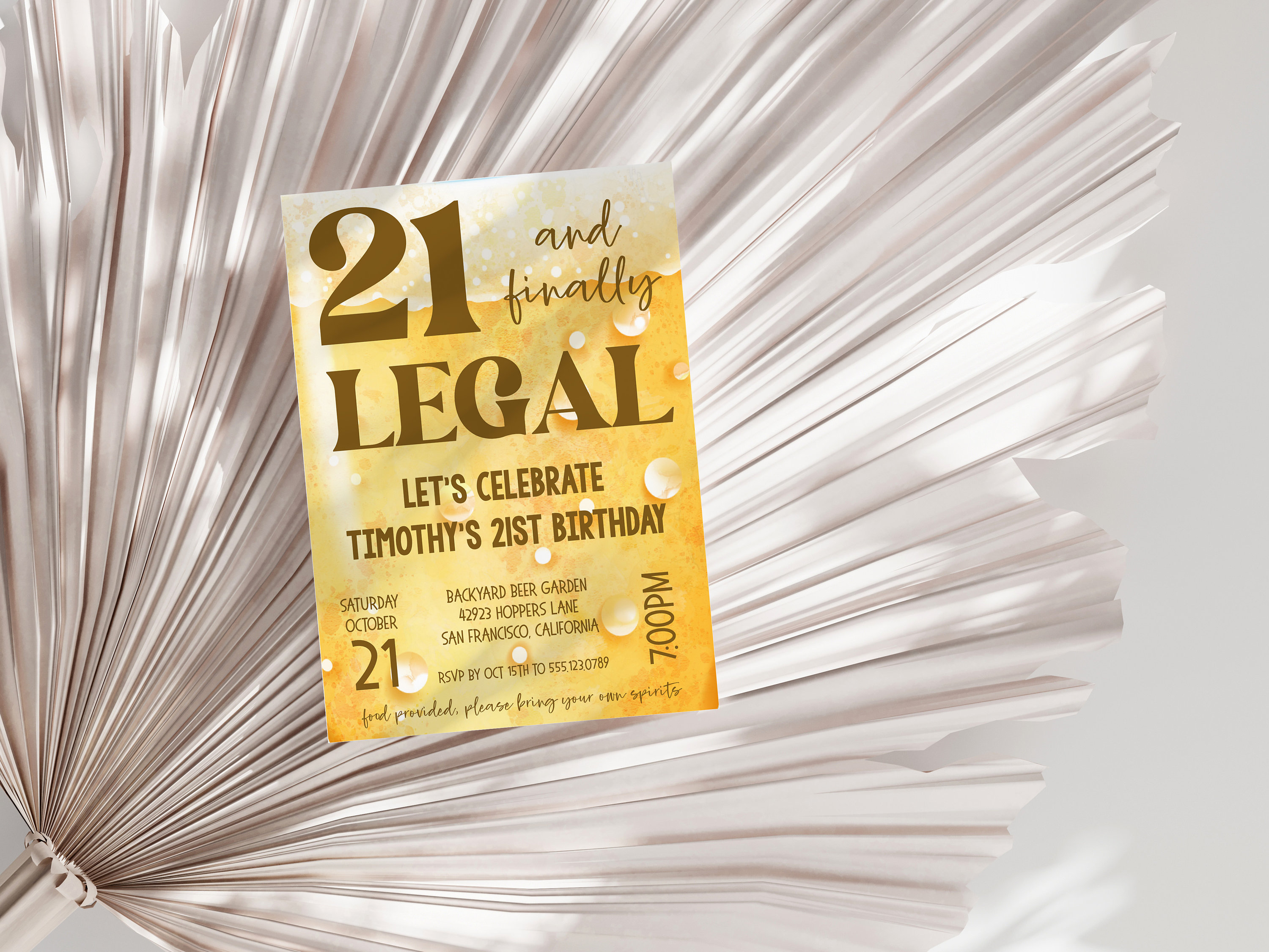 Editable 21st Birthday Invitation Template | 21 and Finally Legal ...