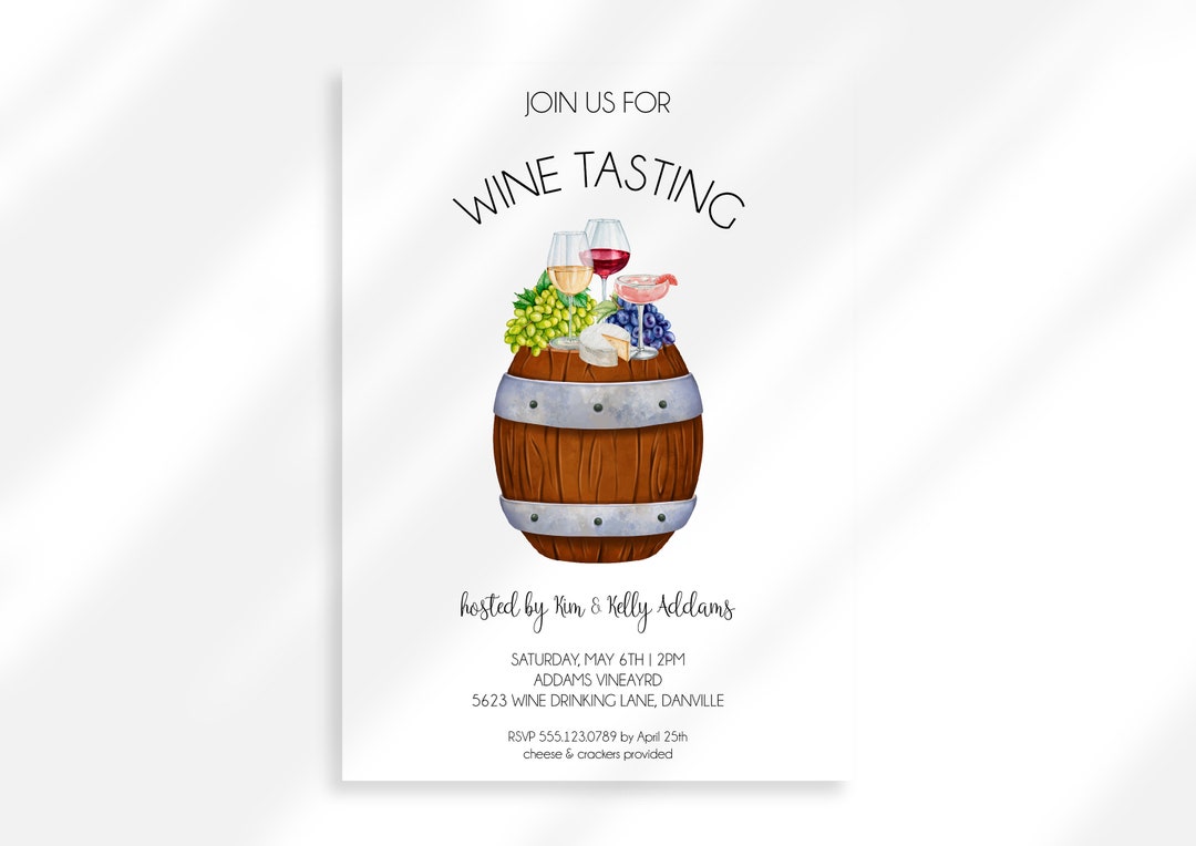 Editable Wine Tasting Invitation Winery Invitation Template Cheese and ...