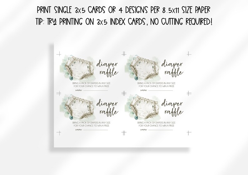 Editable Diaper Raffle Game Printable Baby Shower Diaper Raffle Insert ...