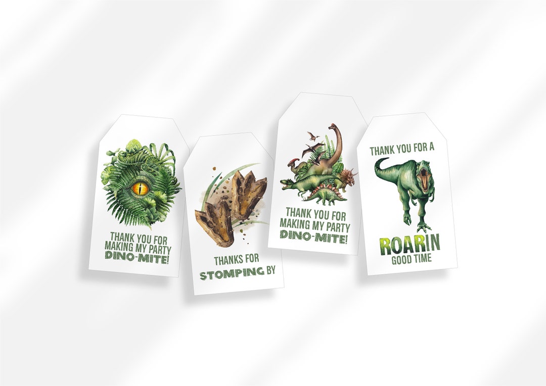 Dinosaur Thank You Favor Tags | T-rex Birthday | Instant Download | NOT ...