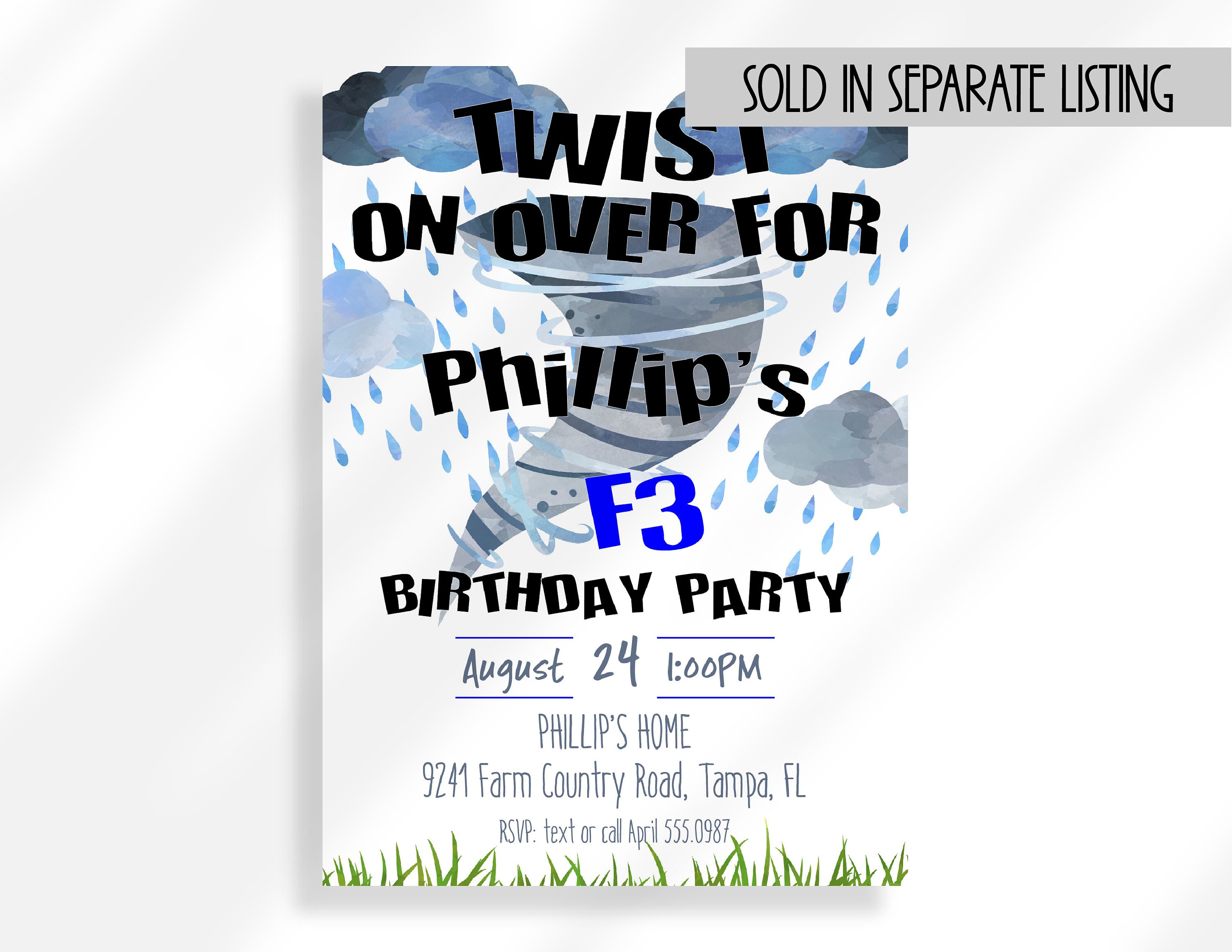 Editable Twonado Birthday Invitation Instant Digital Download | Twister ...
