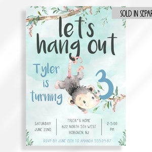 Editable Come Hang Out Birthday Invitation for Instant Digital Download ...