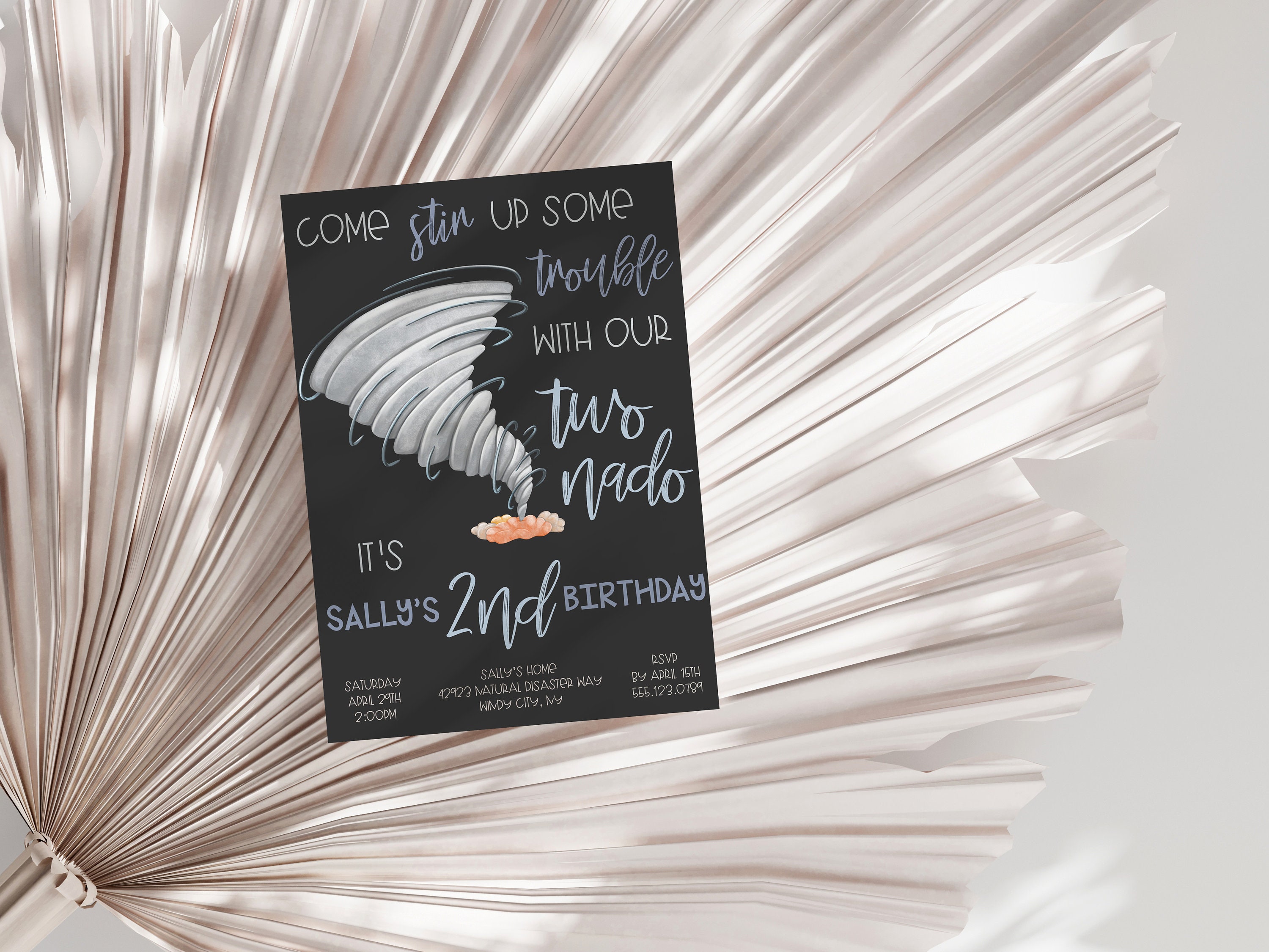 Editable Twonado Birthday Invitation Instant Digital Download | Twister ...