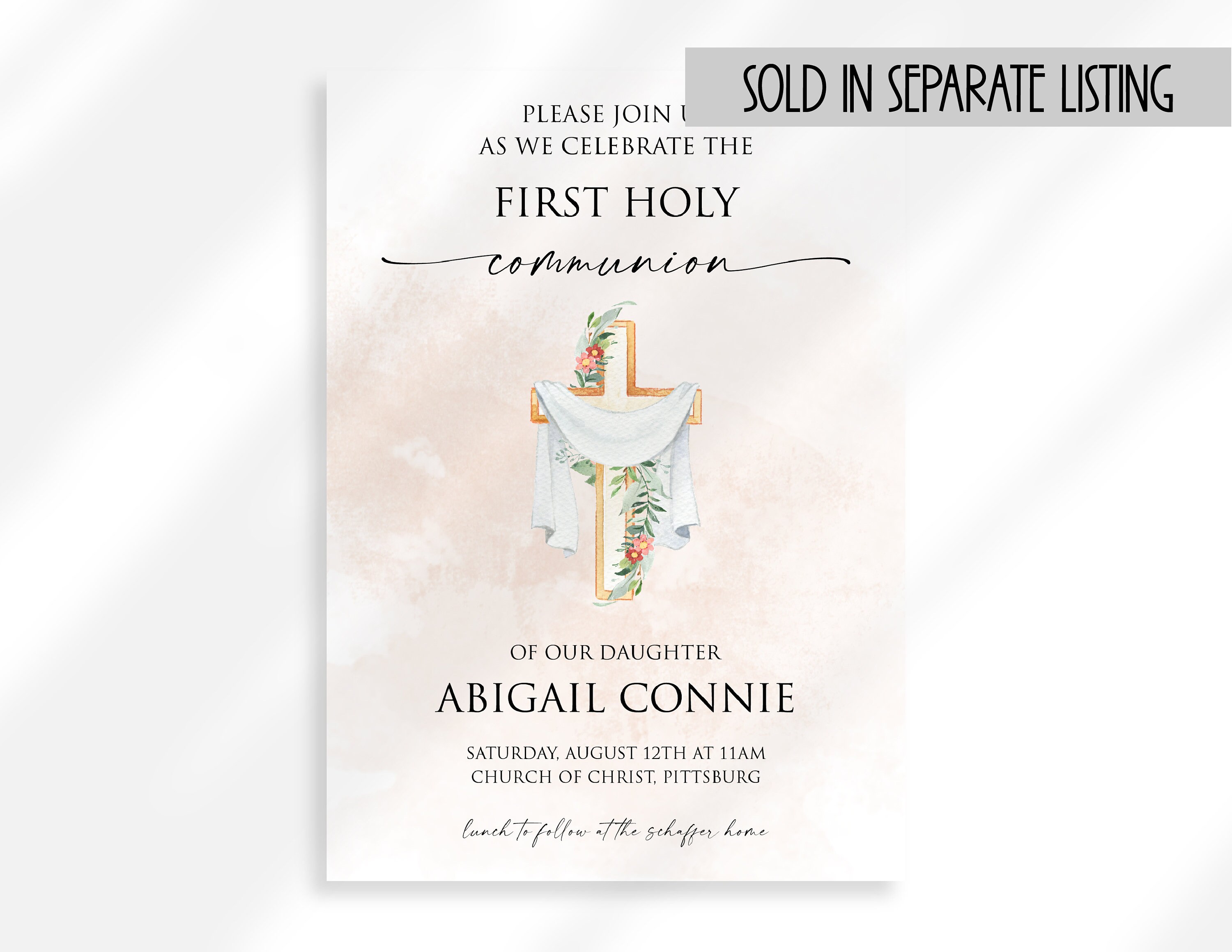 Editable First Holy Communion Invitation Boy Blue Religious - Etsy