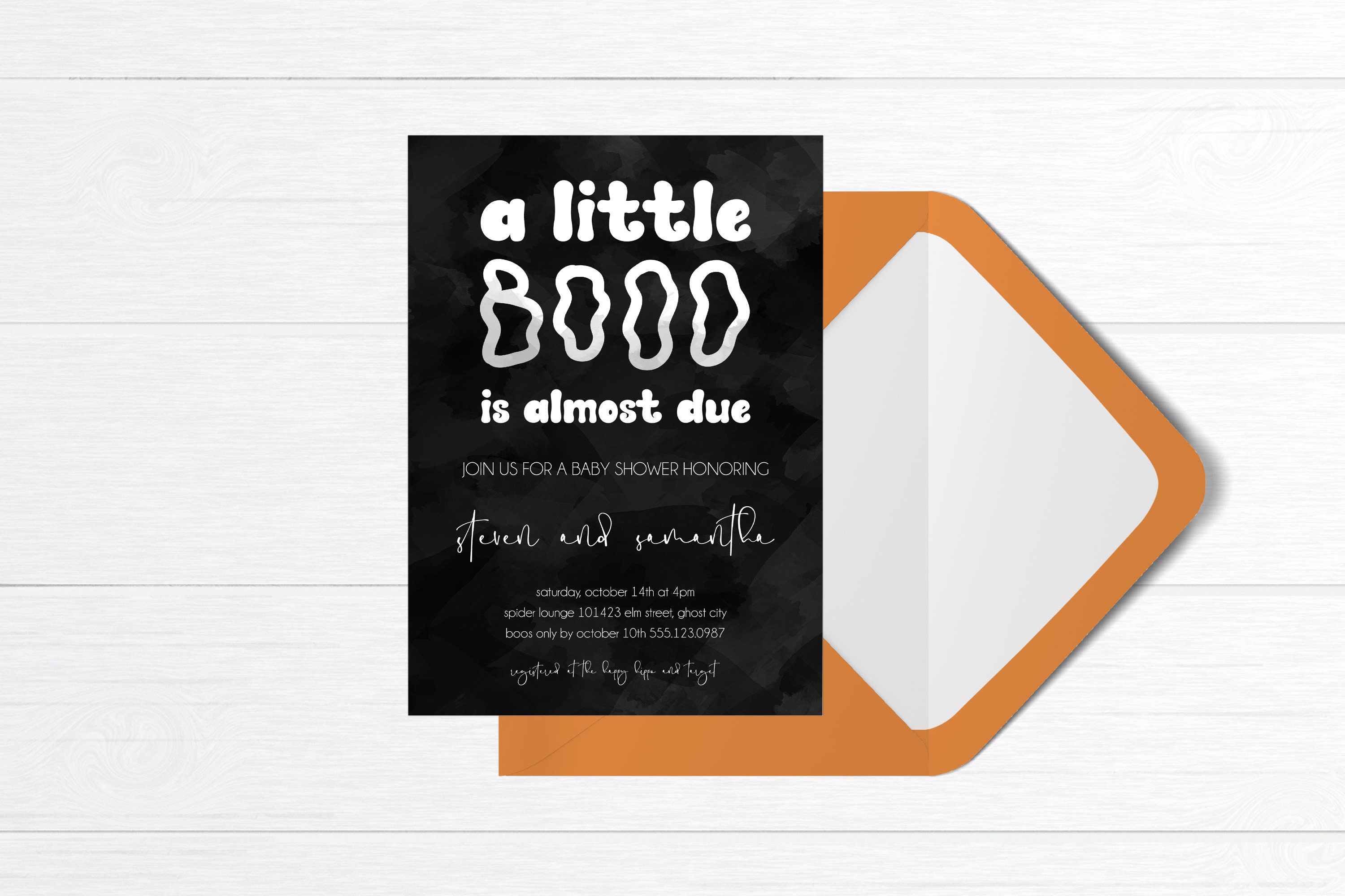 Editable Black and White A Little Boo is Almost Due Baby - Etsy