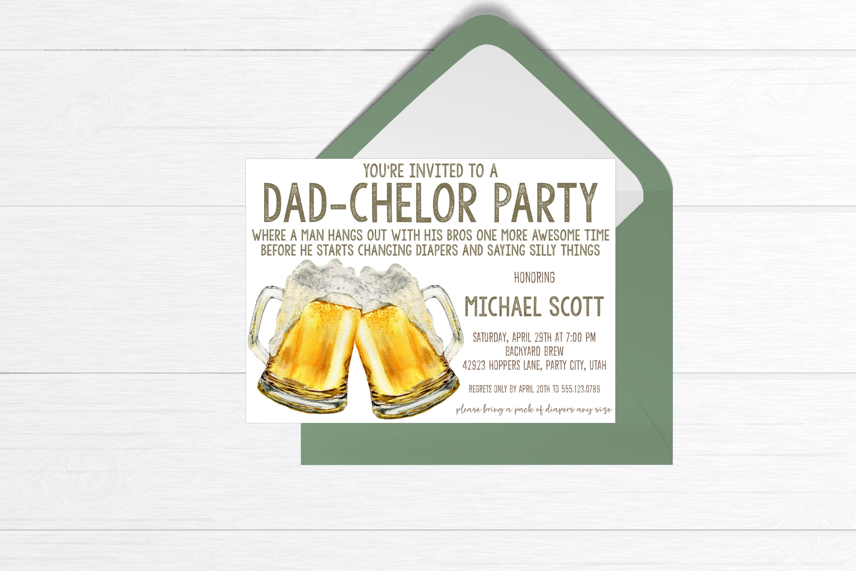 Editable Dadchelor Baby Shower Invitation Instant Digital Download ...
