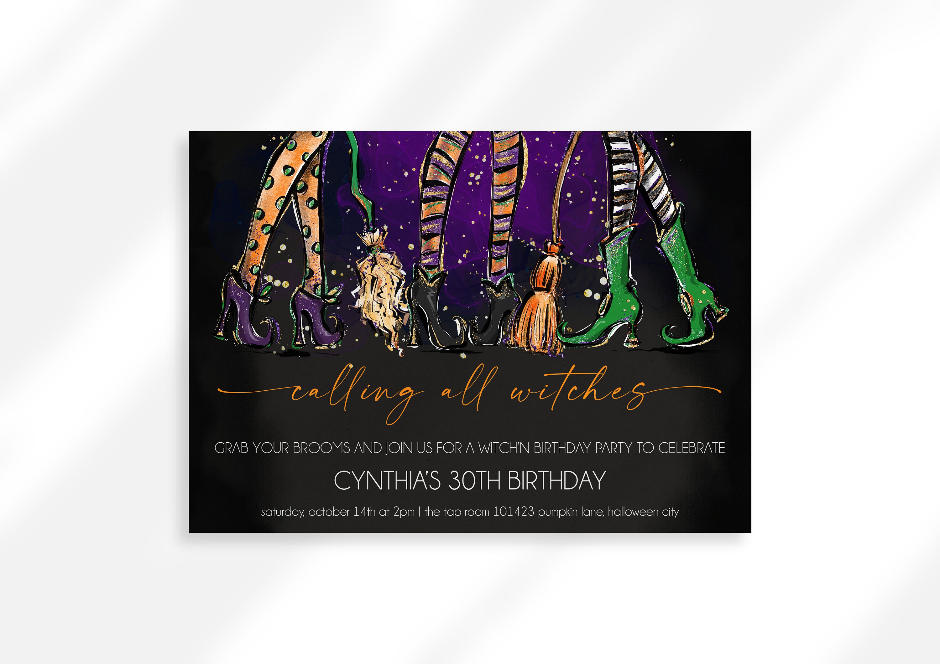 Editable Witch Birthday Party Invite | Halloween Party Invitation ...