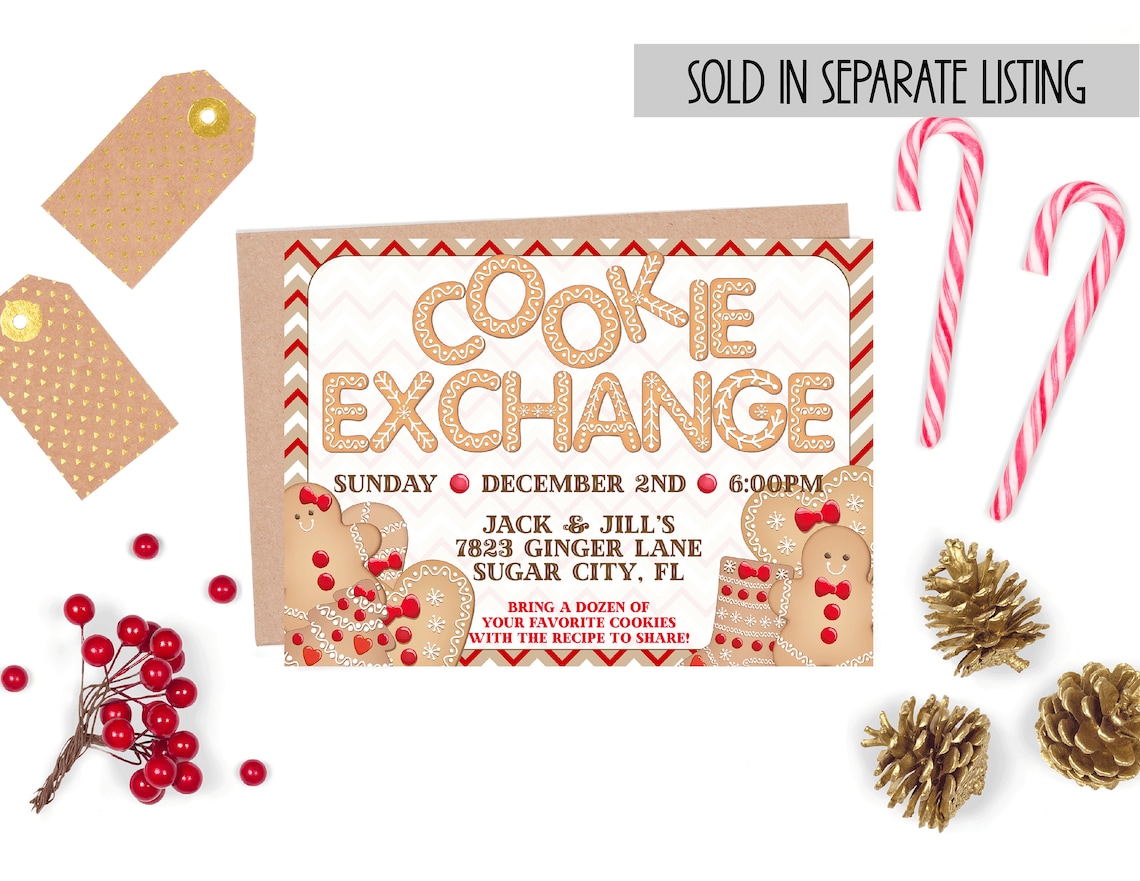 Editable Gingerbread Food Labels for Holiday Cookie Exchange - Etsy