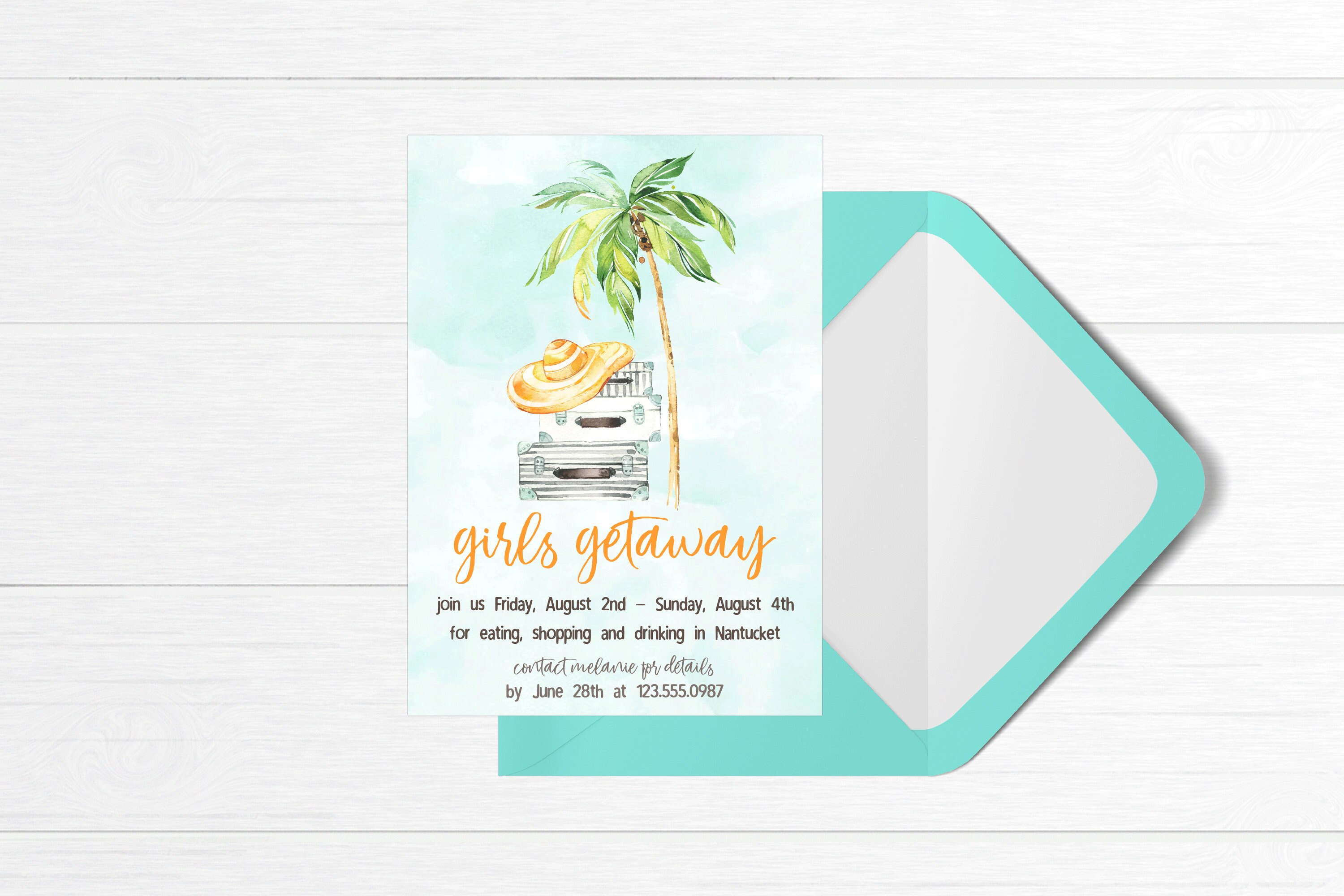 Editable Girls Weekend Invitation | Destination Bachelorette Party ...