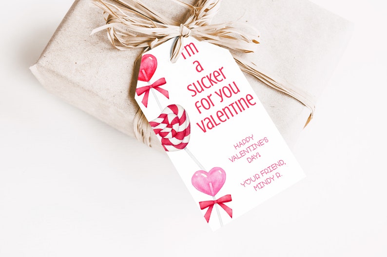 Editable Sucker Valentine Tag for Kids | Valentine's Day Gift Tag ...