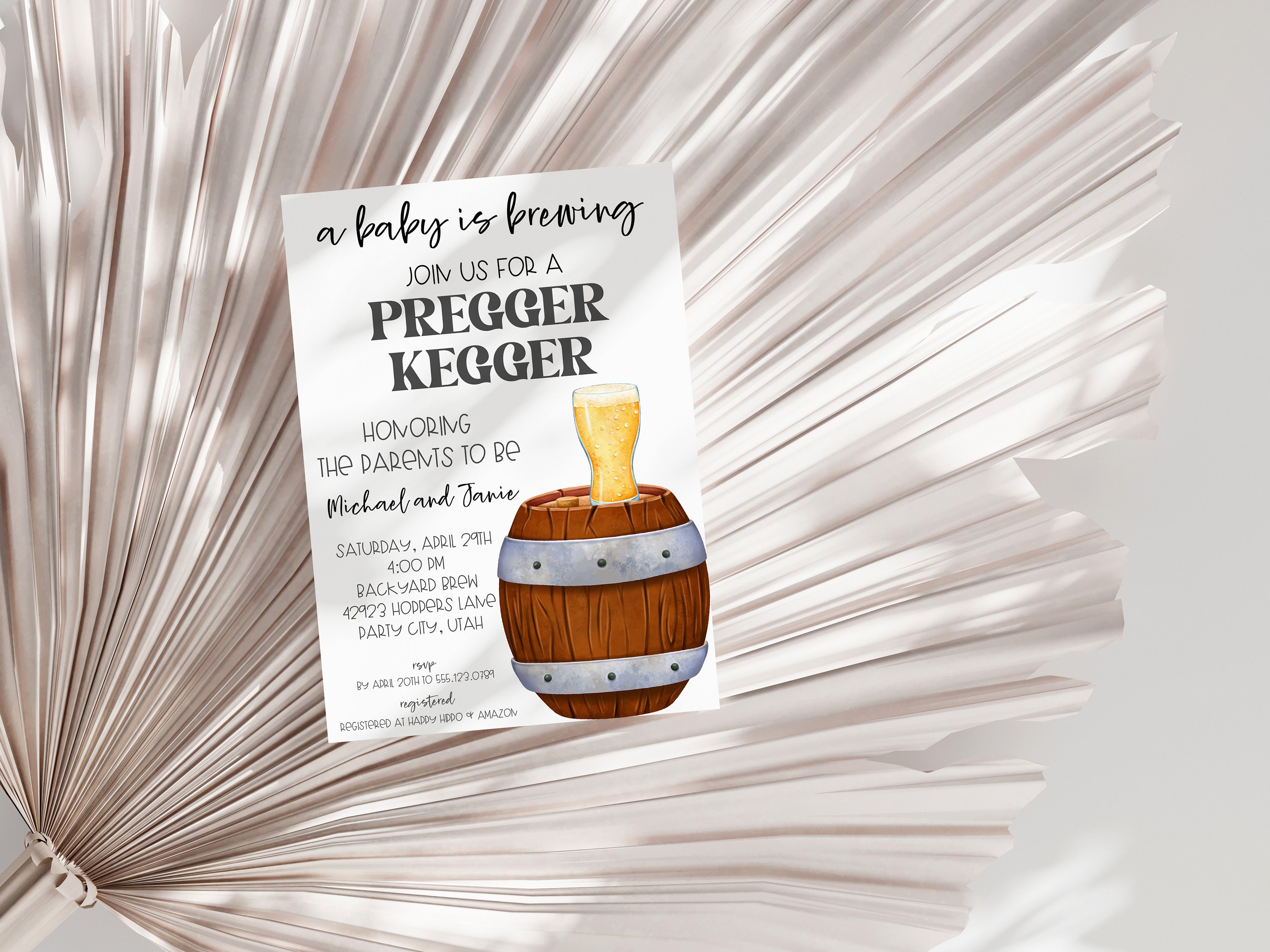 Editable A Baby is Brewing Invite Instant Digital Download | Beer ...