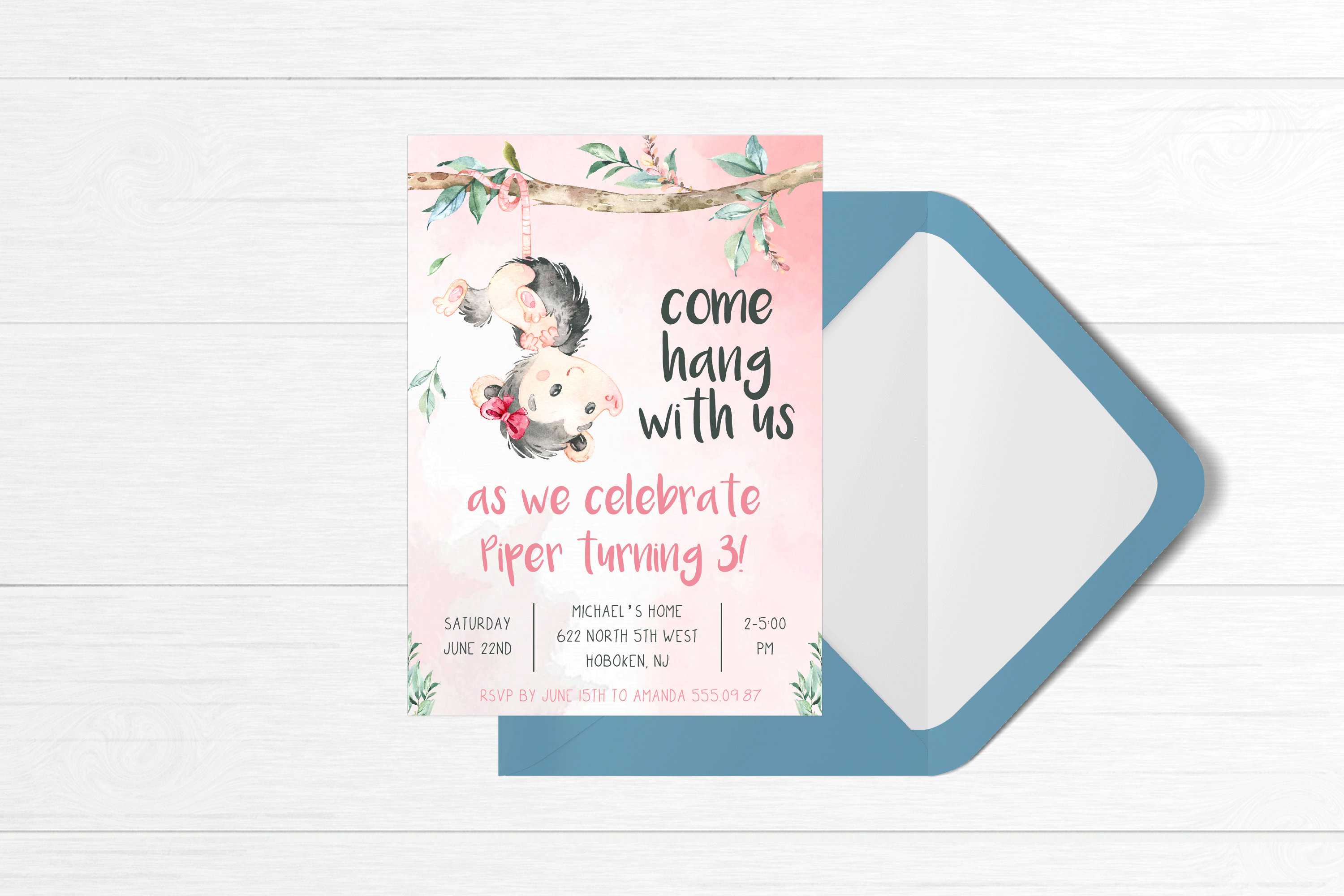 Editable Come Hang Out Birthday Invitation for Instant Digital Download ...