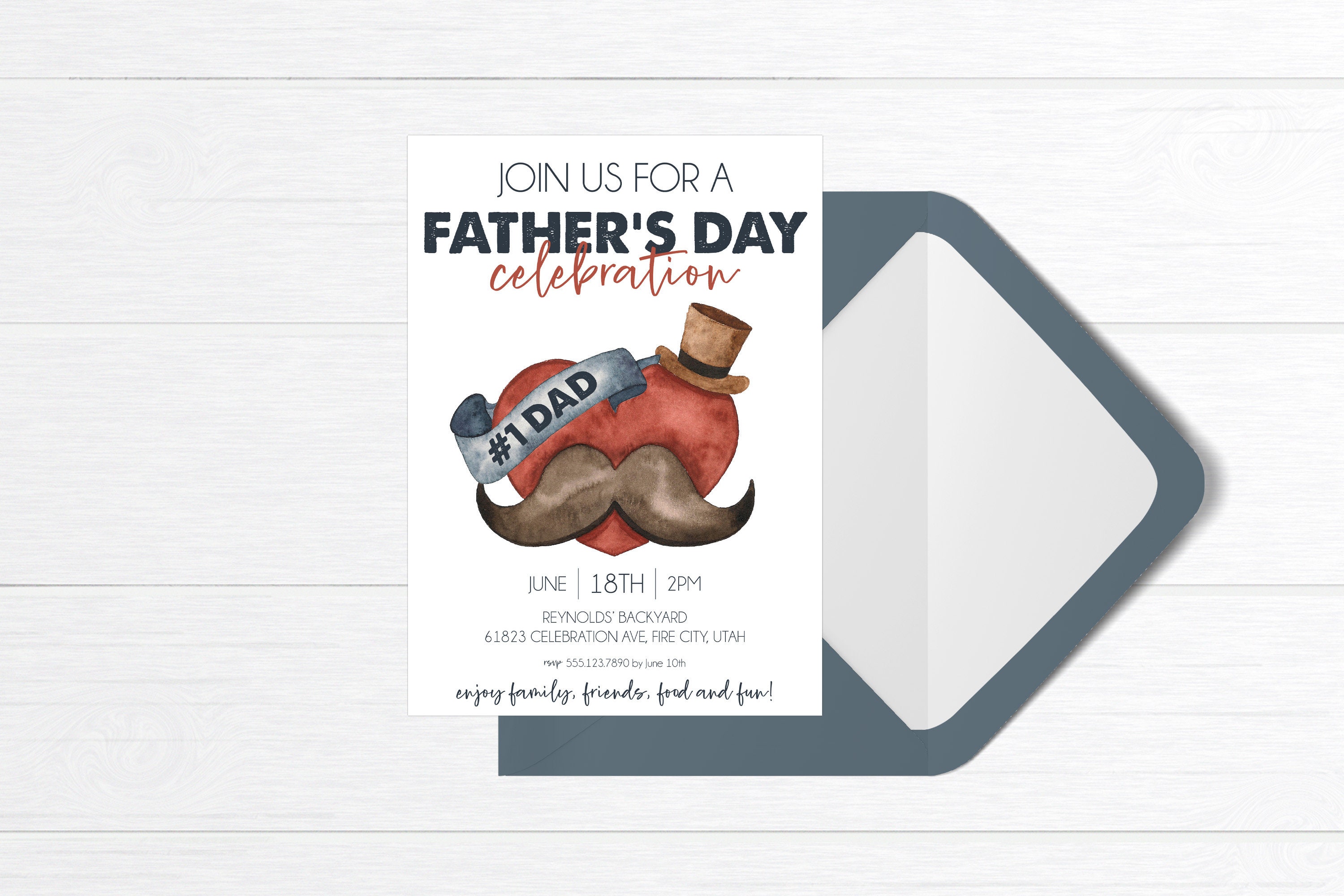 Editable Fathers Day Invitation Fathers Day BBQ Invite 1 Dad Fathers ...