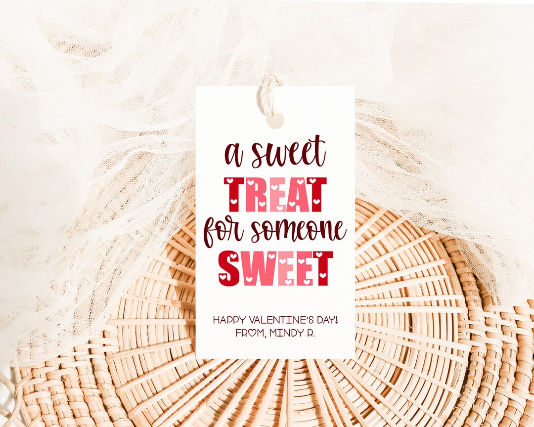 Editable Sweet Treat for Someone Sweet Valentine Tag for Kids Happy ...